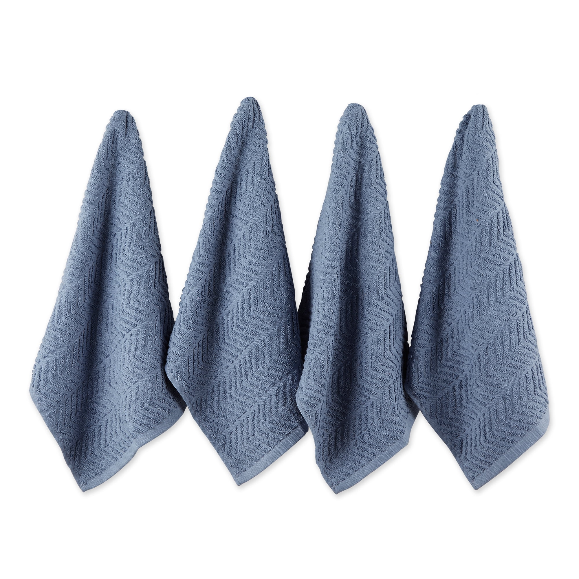 Stonewash Blue Chevron Luxury Barmop (Set of 4) - Walmart.com