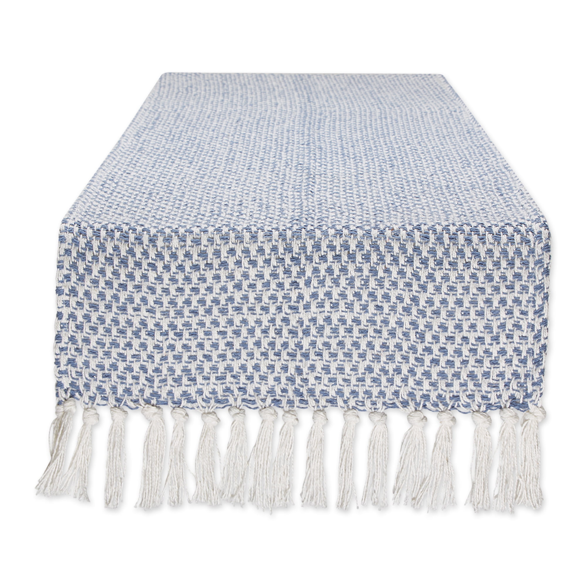 Stonewash Blue Woven Cotton Table Runner 15X72 - Walmart.com