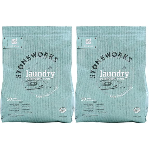 Stoneworks Laundry Detergent Pods, 100 Count, Fragrance Free Rain Scent ...