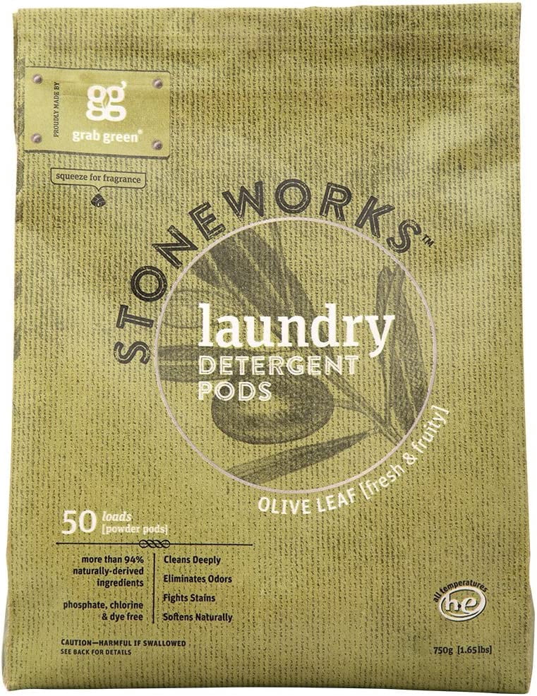 Stoneworks Laundry Detergent Pods, Olive Leaf, 50 Loads (Pack of 1 ...