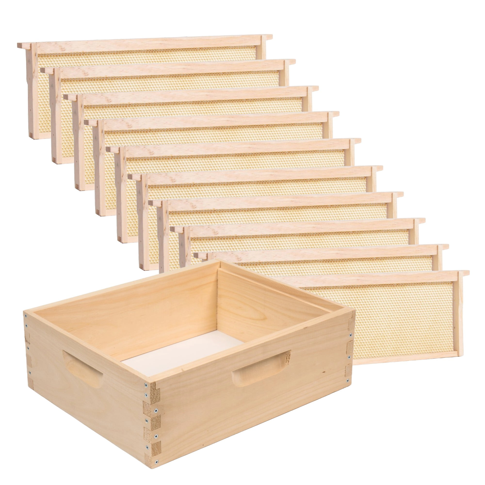 Stoney Acres Beekeeping Beehive Box, 10 Frame Medium Assembled Super or Brood Honeybee Hive Box ...