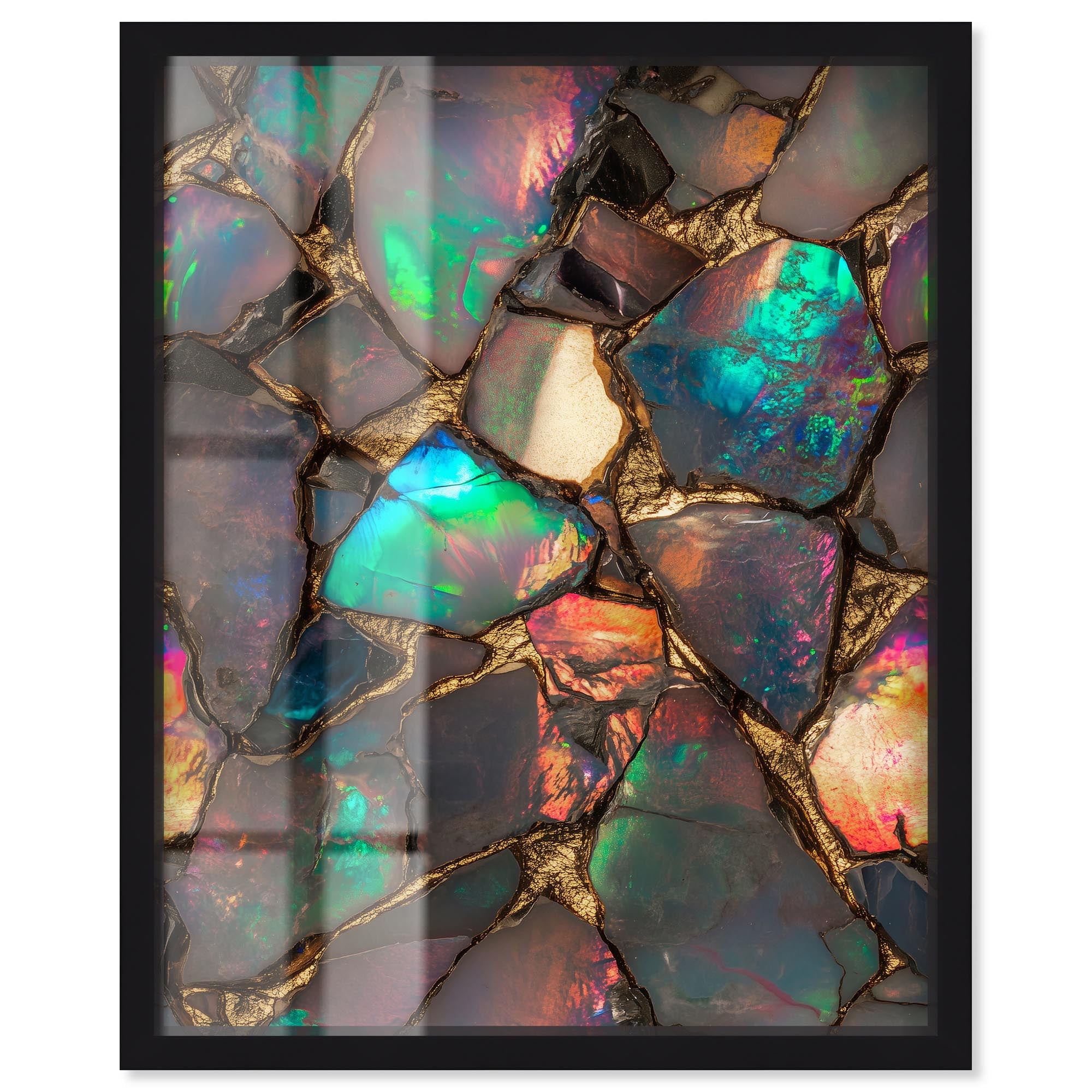 Stonic Rainbow Shadowbox Print Geode Art Prints by Art Remedy, Black ...