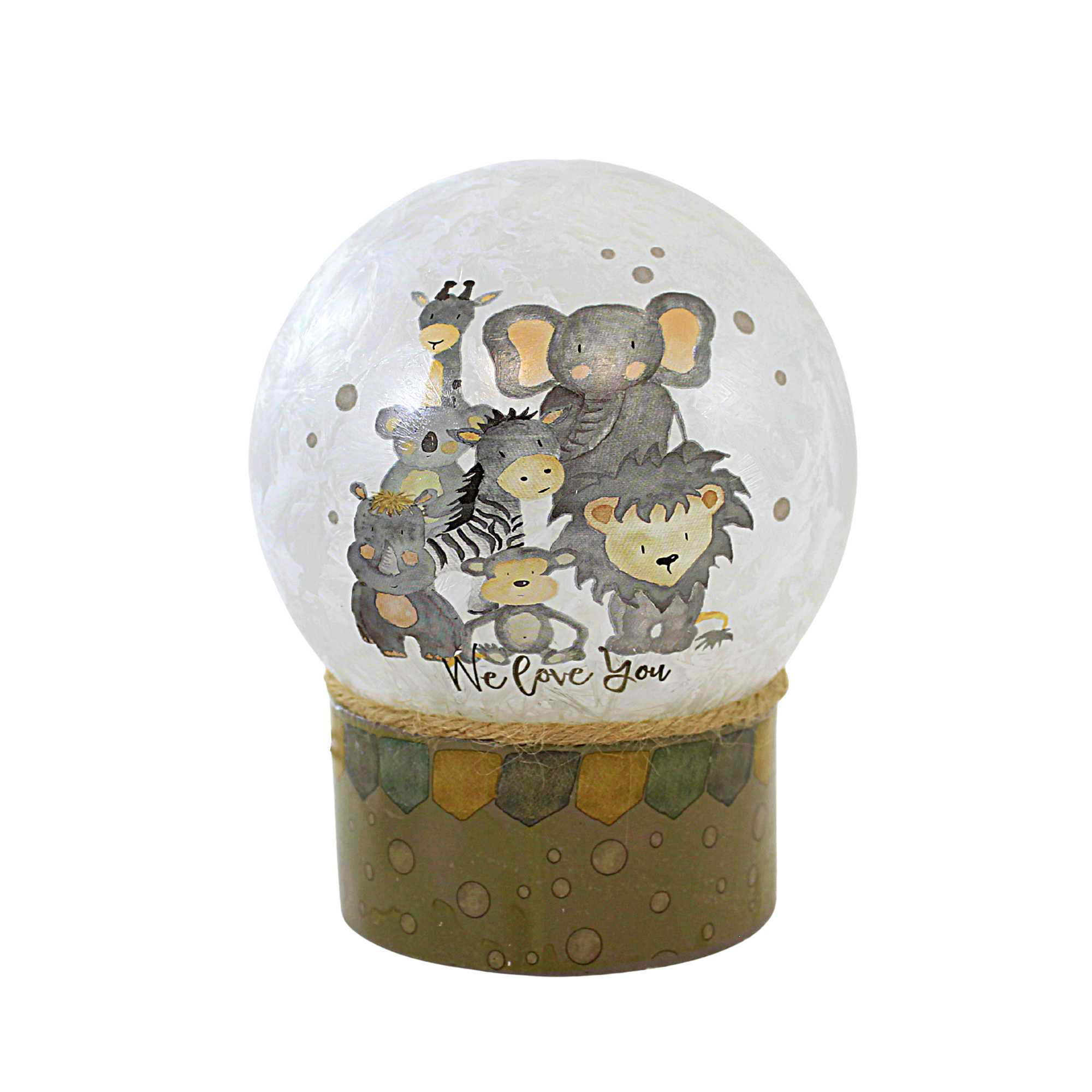 Stony Creek 6.00in Stinkin' Cute Animal Pre-Lit Dome Vase, Glass, Baby ...
