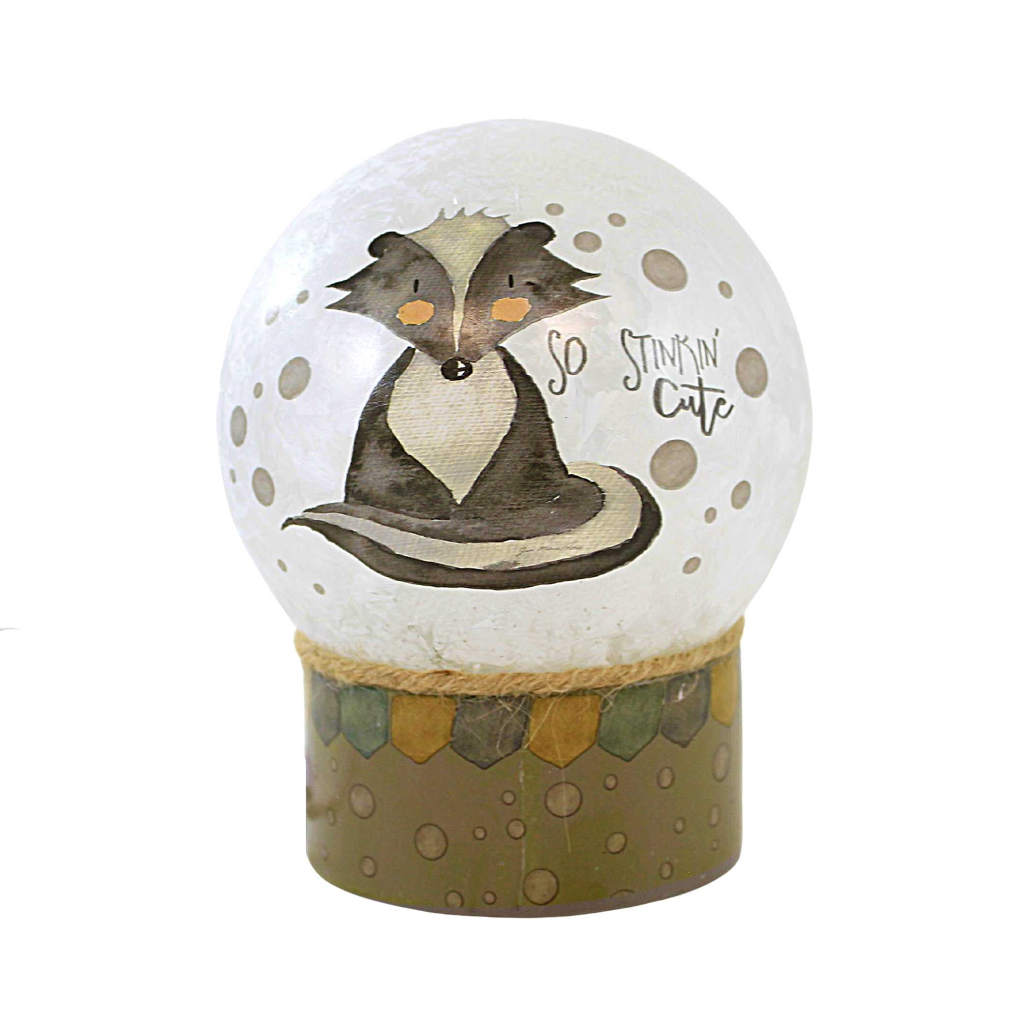 Stony Creek 6.00in Stinkin' Cute Animal Pre-Lit Dome Vase, Glass, Baby ...