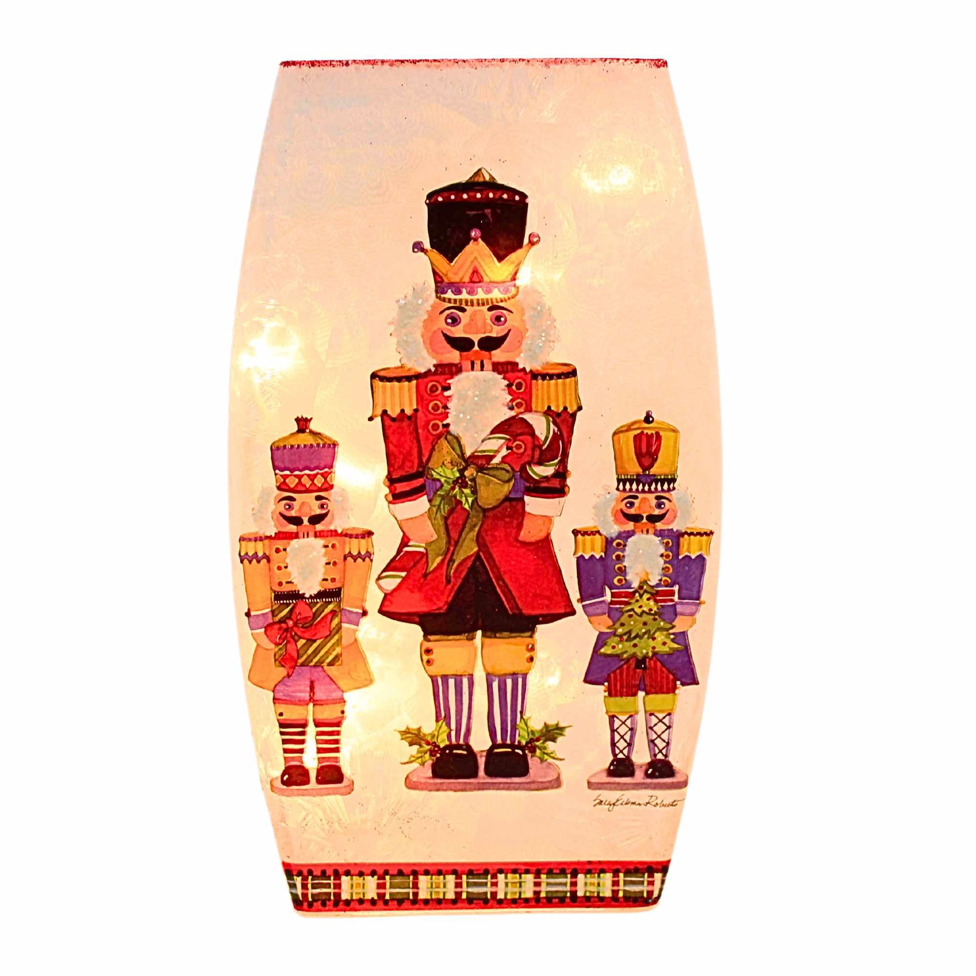 Stony Creek 8.00In Nutcracker Pre-Lit Medium Vase, Glass, German ...