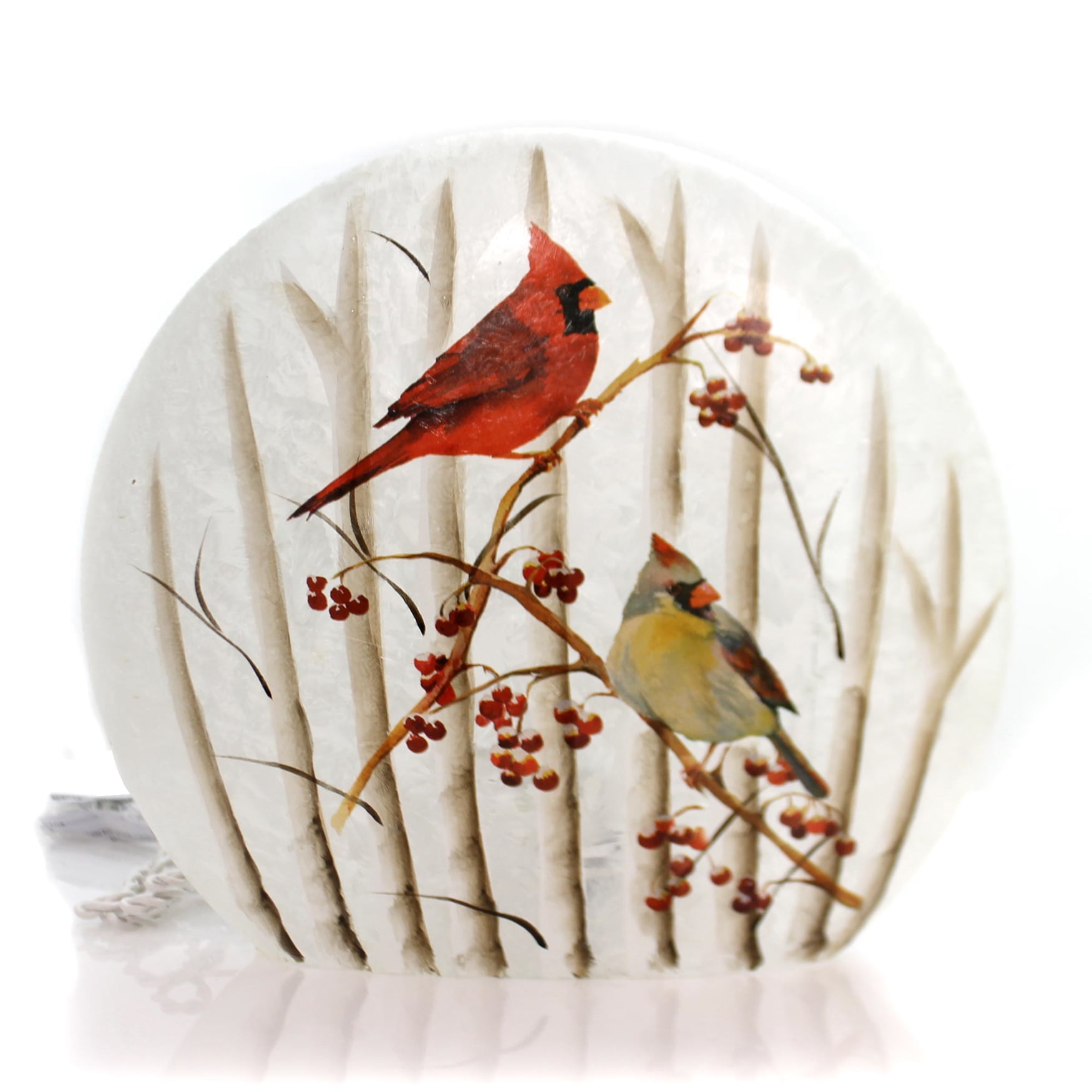 Stony Creek Cardinal Lighted Round Glass Glass Male Female Btc7242 ...