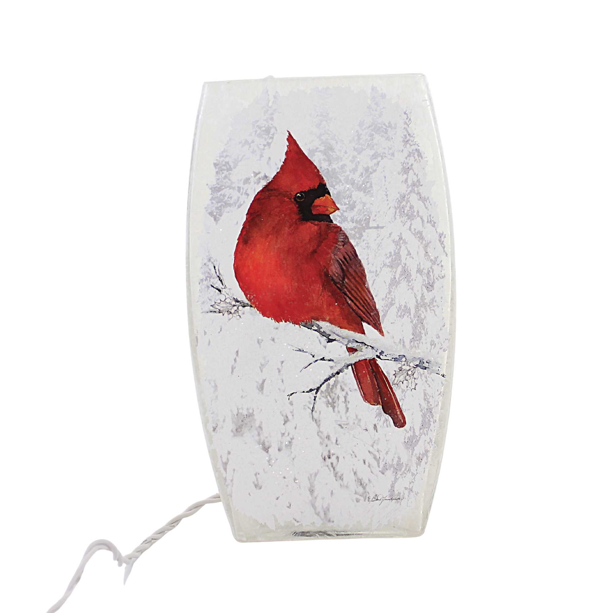 Stony Creek Cardinals Pre-Lit Med Vase Electric Red Birds Winter ...