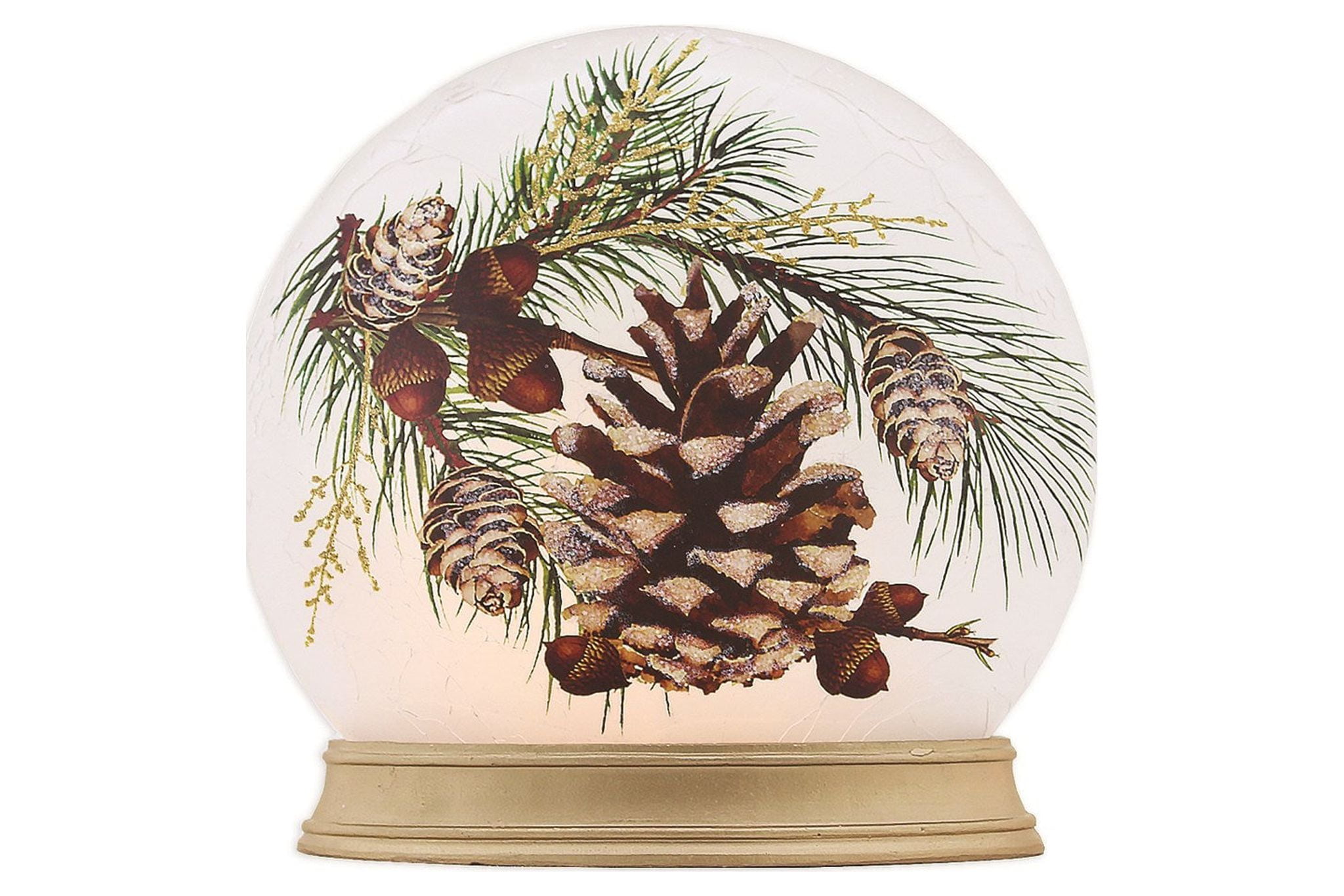 Stony Creek Pine and Acorn Lighted Orb with Resin Base - Walmart ...