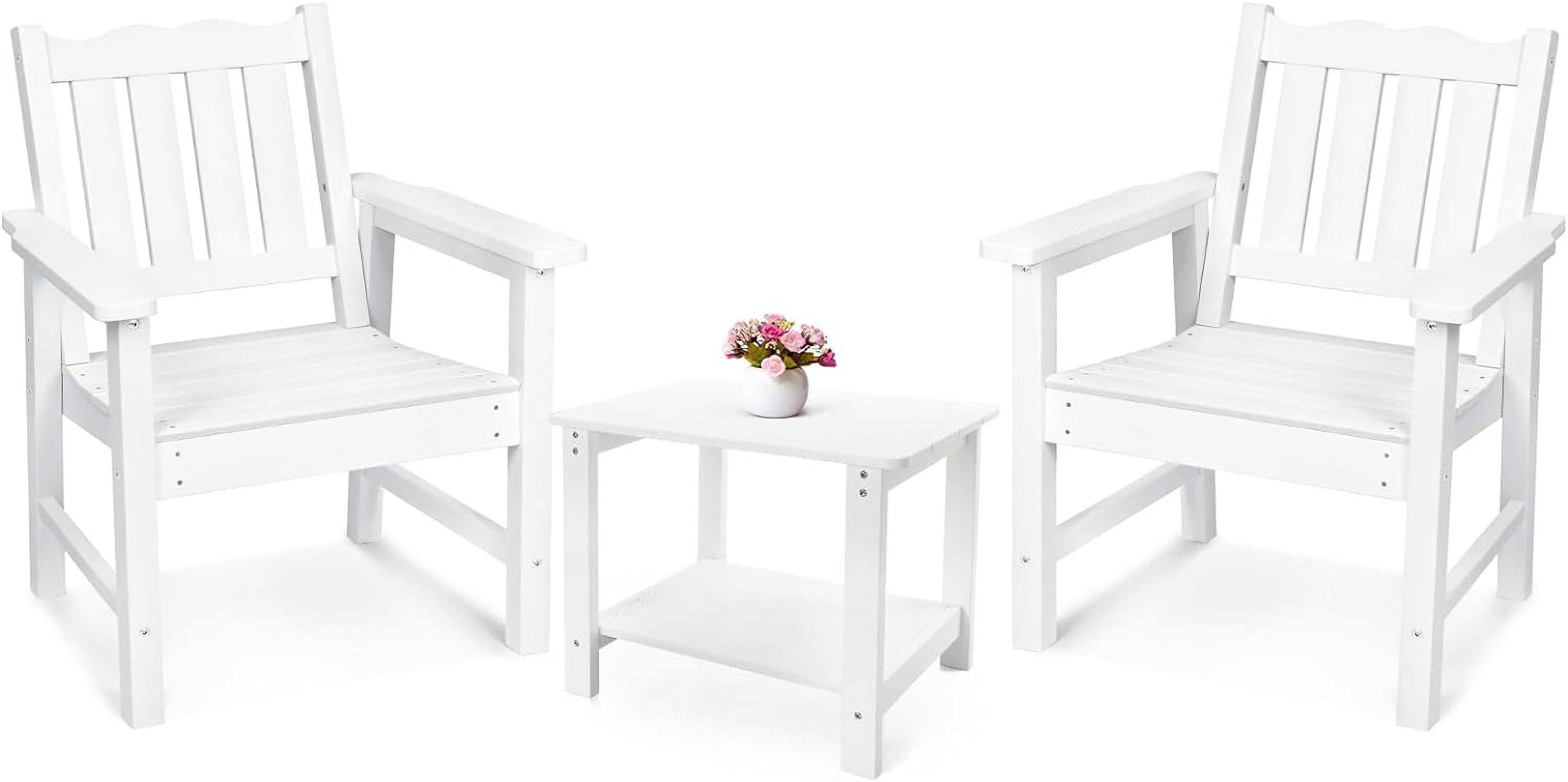 Stoog 3 Piece Patio Bistro Set, All-Weather Garden Chairs Set of 2 with ...
