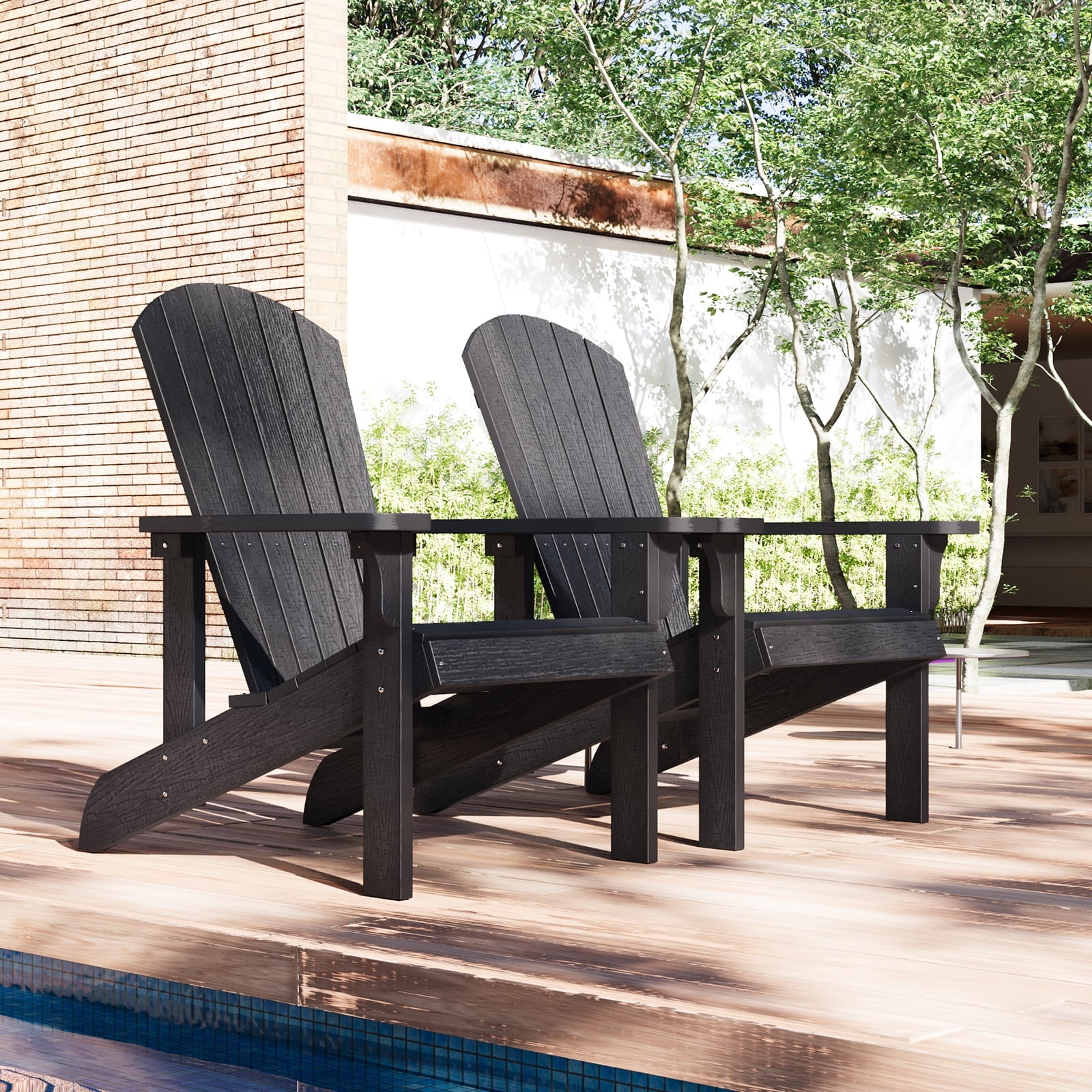 Stoog Adirondack Chair Set of 2, All Weather Fire Pit Chairs with 400lb ...