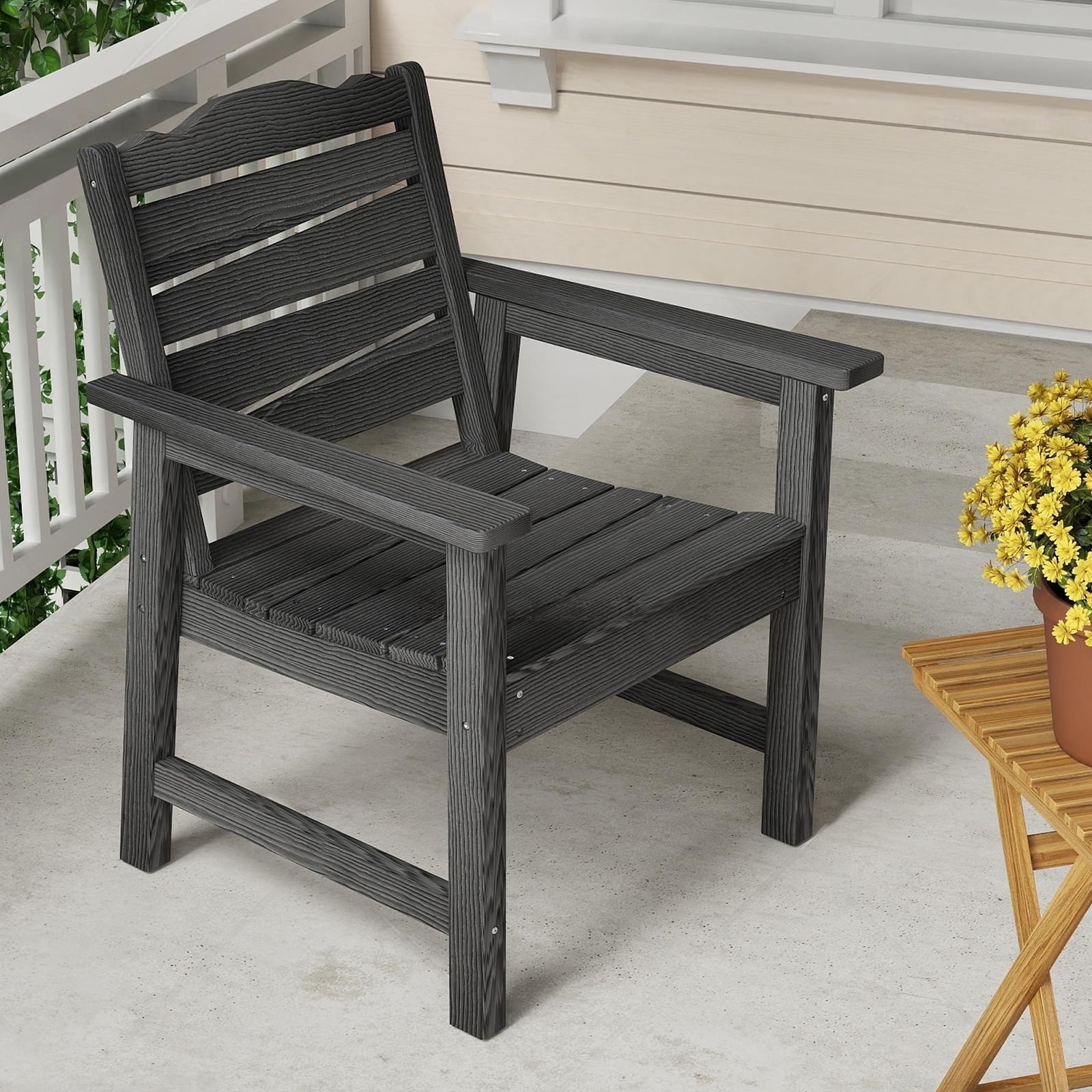 Stoog Patio Chair with Backrest, Outdoor Dining Chairs for Garden ...