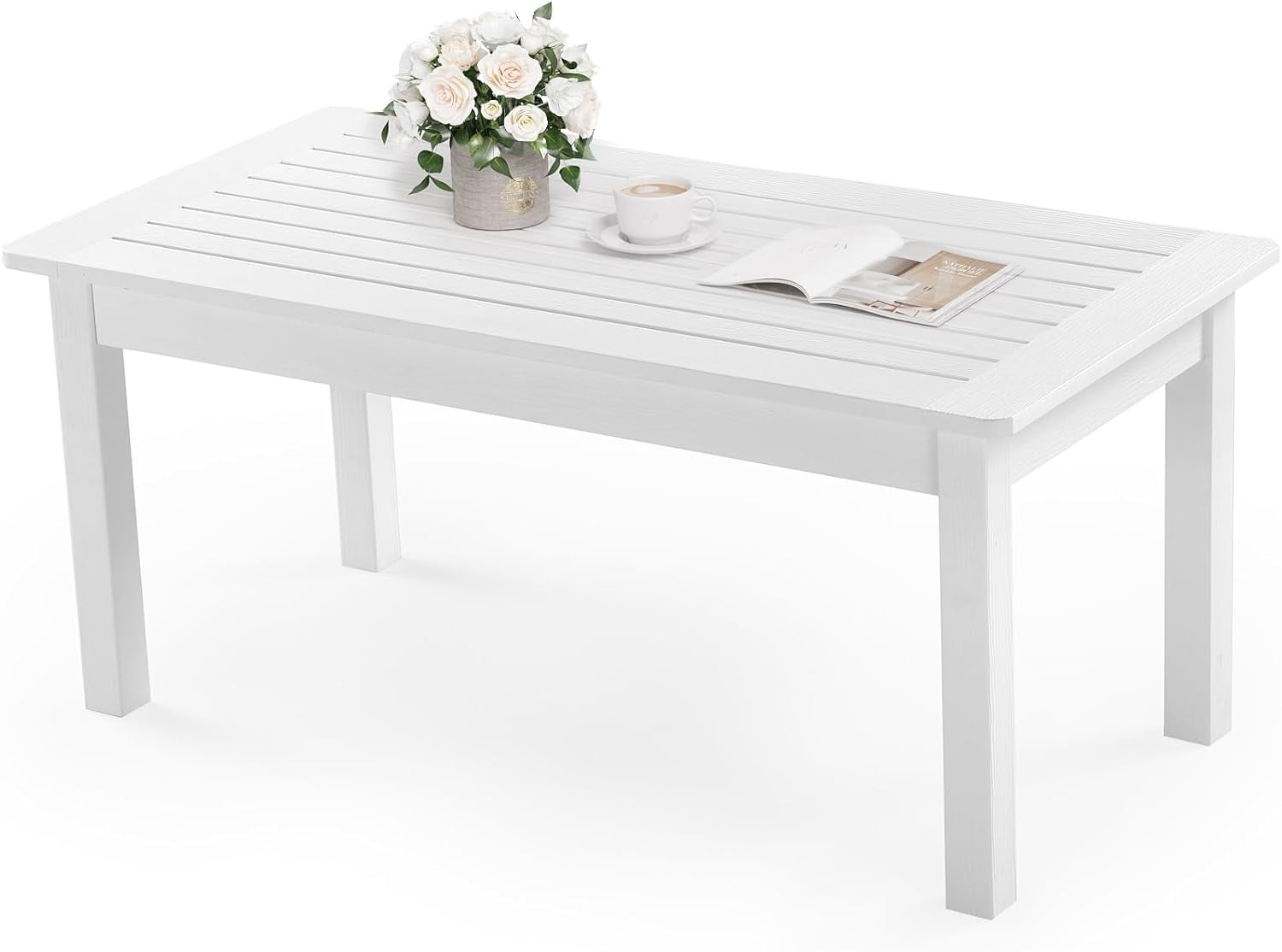 Stoog Patio Coffee Table, All-Weather Poly Lumber Outdoor Side Table ...