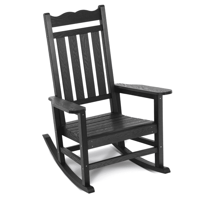Stoog Wood Porch Rocking Chair, Indoor/Outdoor, 400 lbs Capacity ...