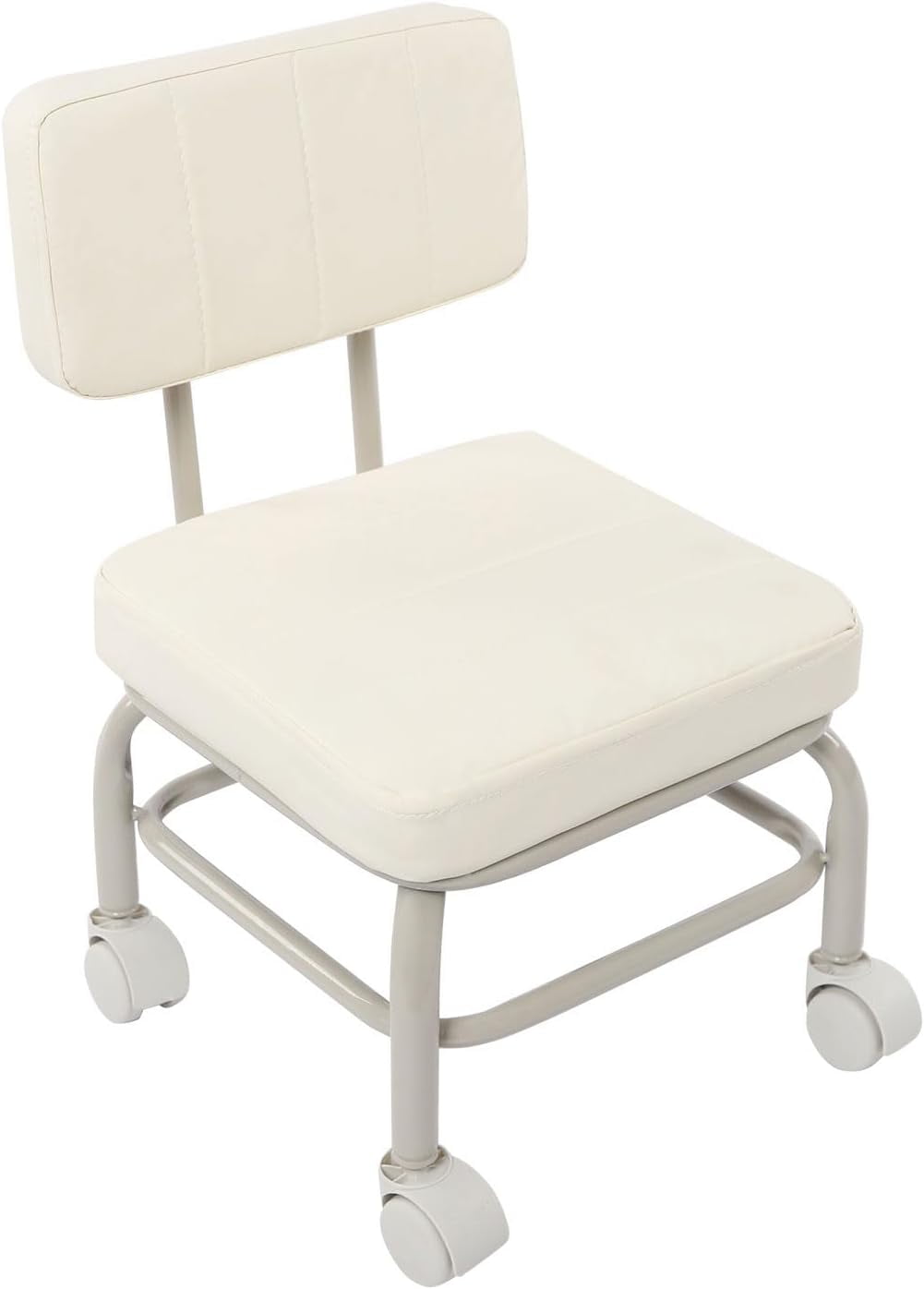 Stool with Backrest, Low Rolling Stool Roller Seat with Universal ...