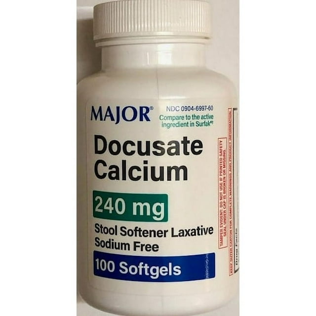 Stool Softener Docusate Sodium 240 mg 100 count. 3-Pack Major - Walmart.com