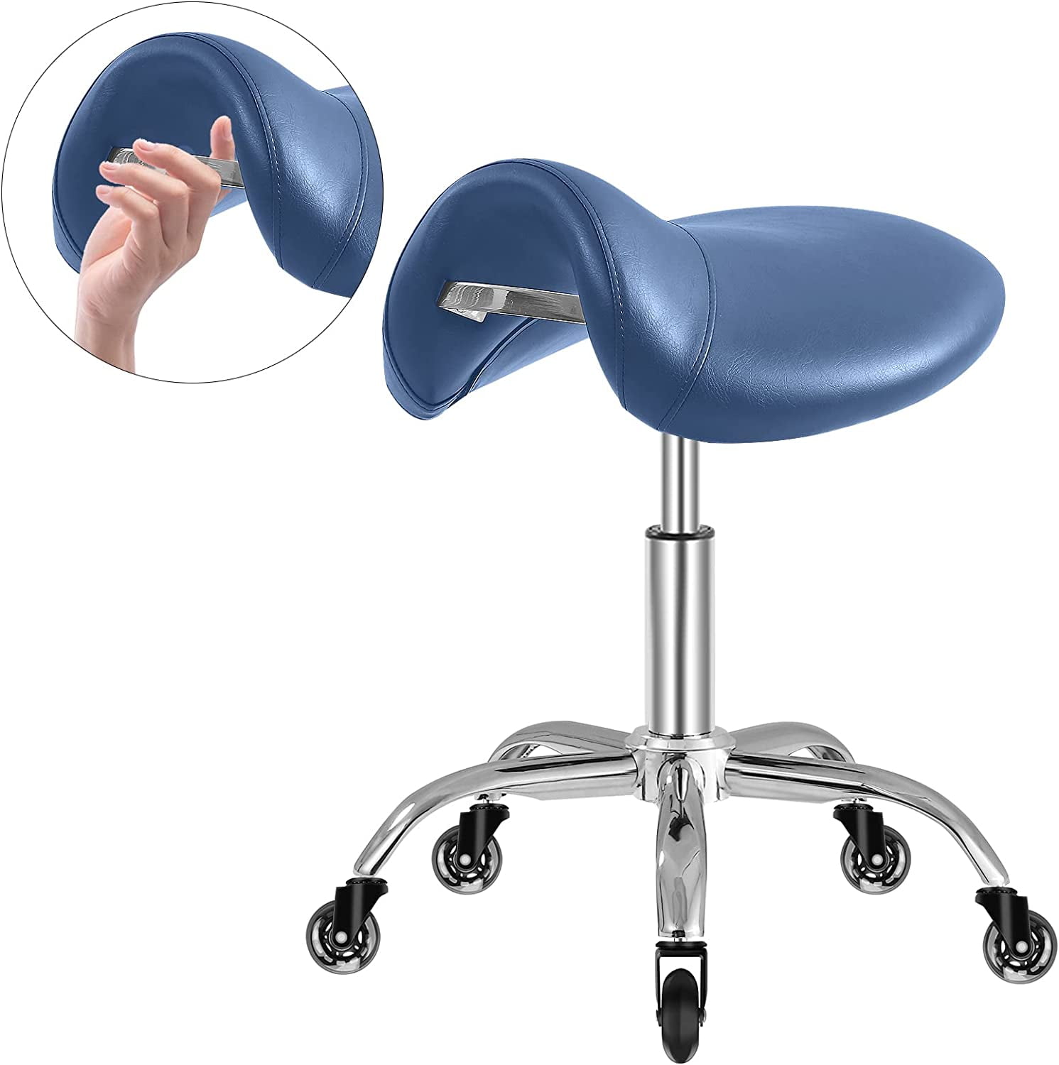 Stool with Wheels 300 lbs Weight Capacity, Heavy Duty Rolling Stool for ...