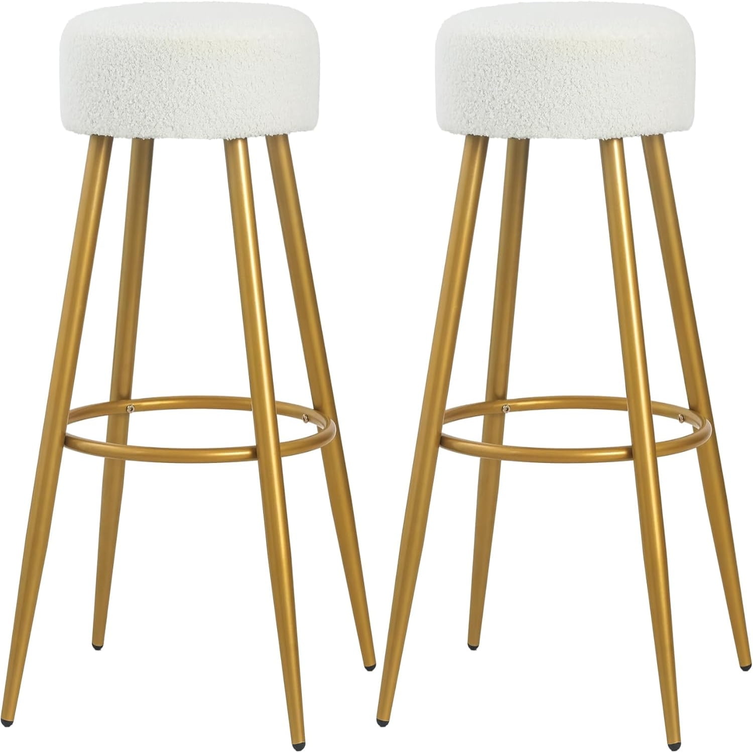 Stools 30 Inches Counter Height Modern Round Faux Leather Upholstered ...