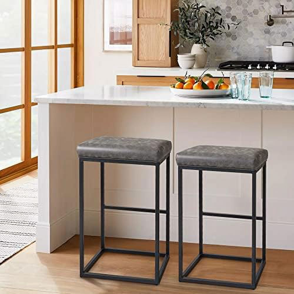 Stools Counter Height 30 Inches Leather Counter Stools Without Back for ...