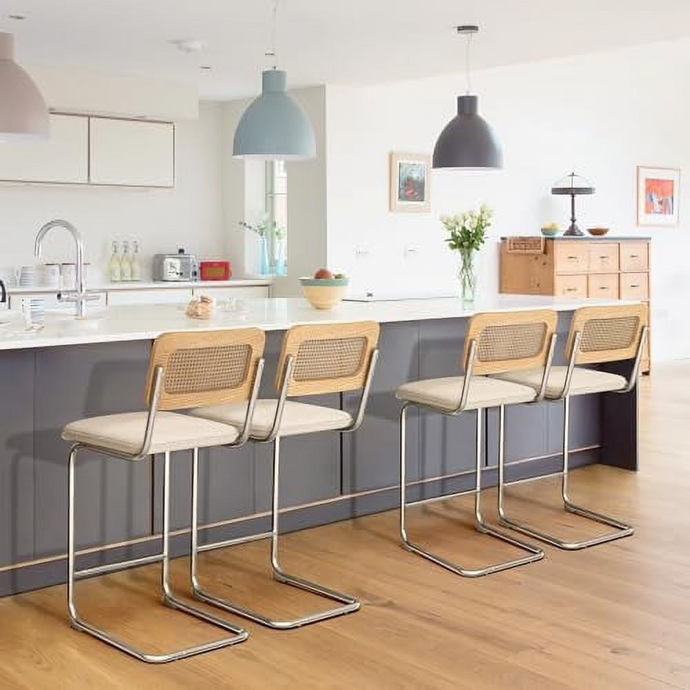 Stools Counter Height Stools Rattan Stools with Upholstered Boucle 23 ...