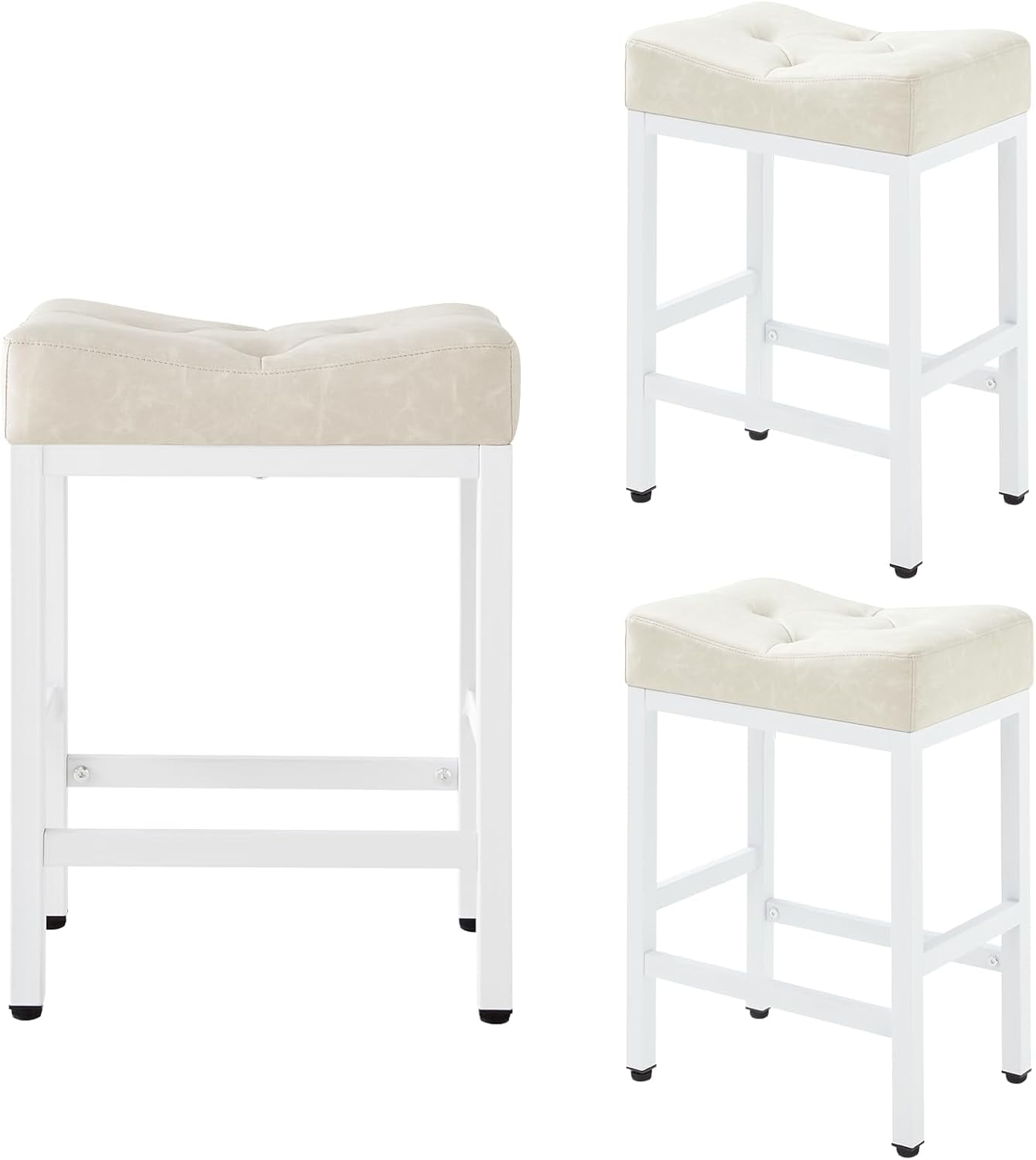 Stools for Kitchen Counter Fabric Saddle Square Bar Stools Set of 24 ...