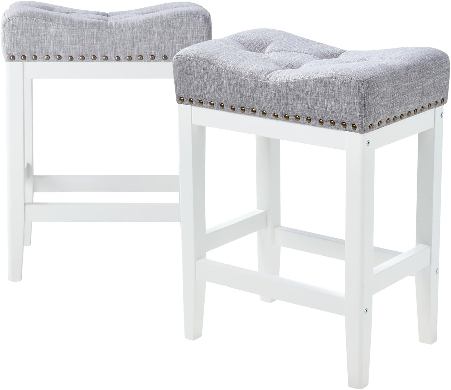 Stools for Kitchen Counter Fabric Saddle Square Bar Stools Set of 24 ...