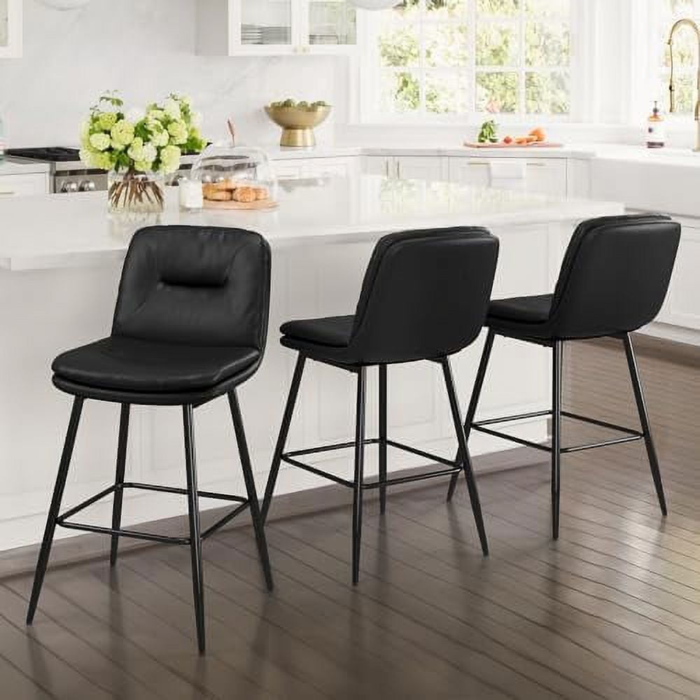 Stools Set Of 3 Double Layer Upholstered Counter Height Stools For