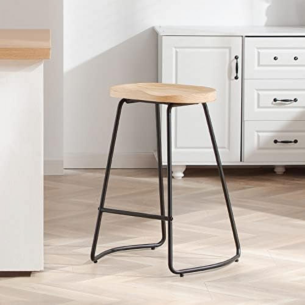 Stools Solid Wood stools 26" Counter Height Stools with Metal Leg ...