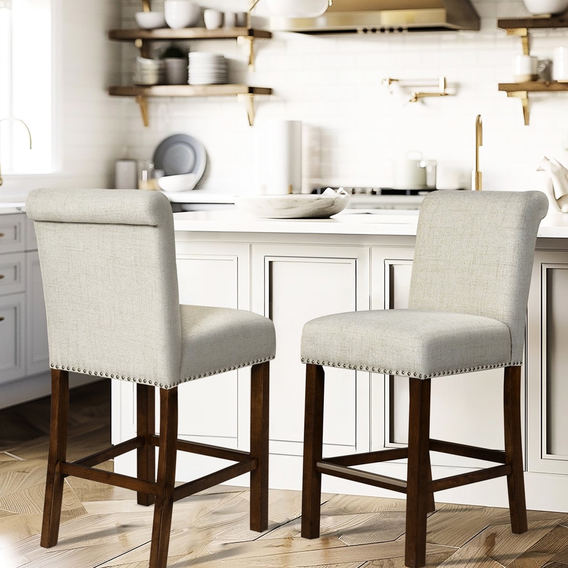 Stools with Matte Silver Kickplate and Levelers / Great for Counter ...