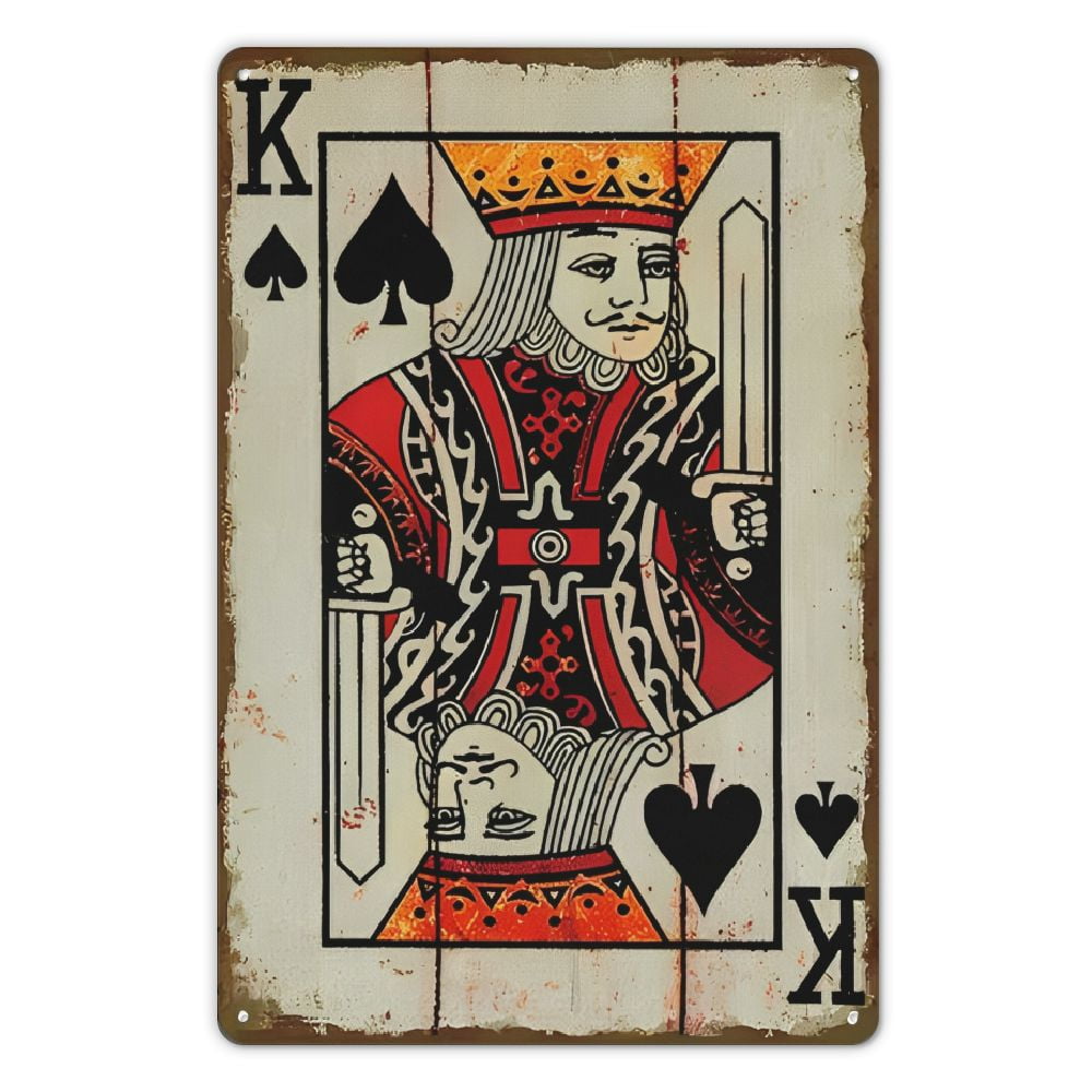 Stoosvip Vintage Poker Wall Decor Metal Sign Retro tin Sign Wall ...