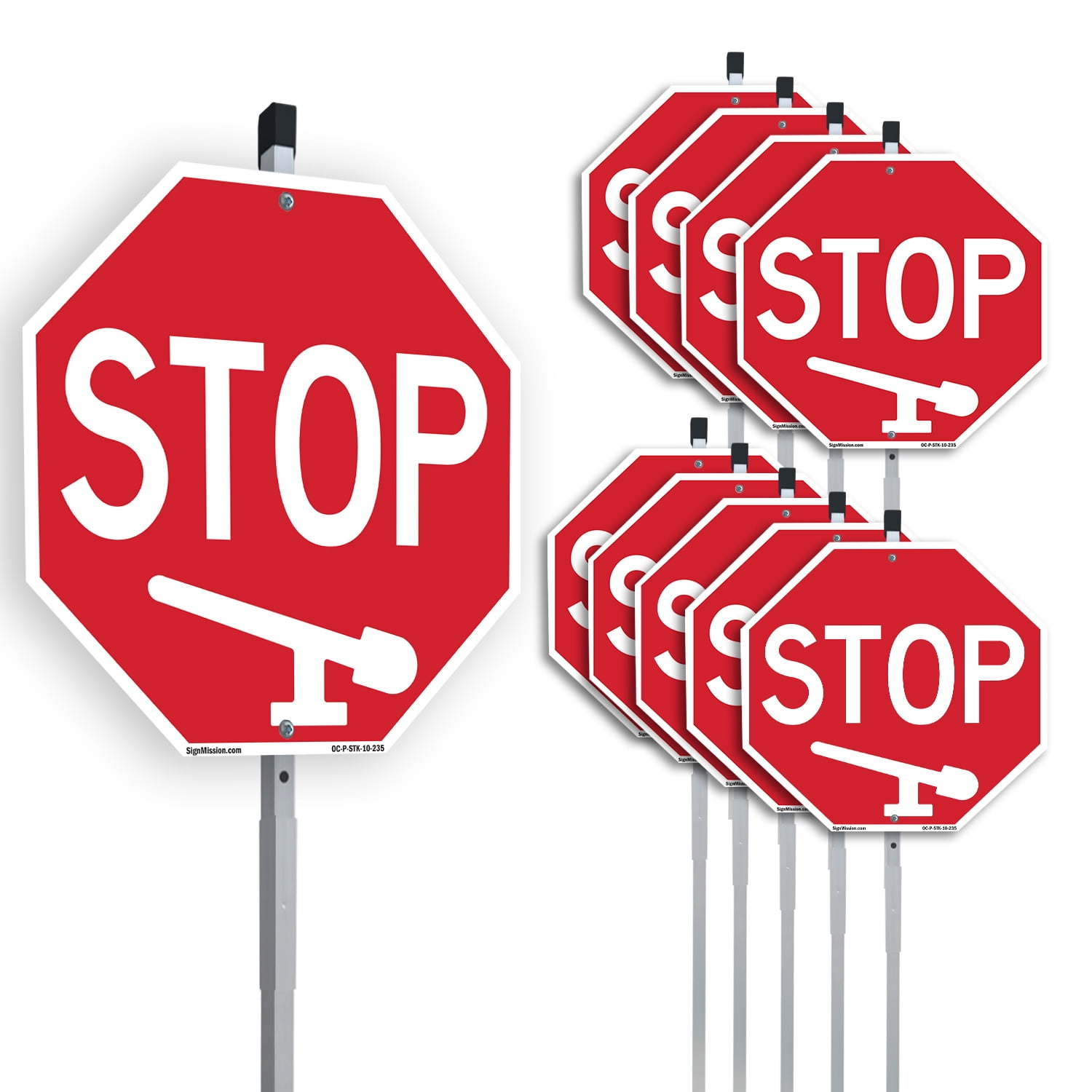 Stop (10 Pack) 10 inch X 10 inch Octagon Rust Free Aluminum Metal Signs ...