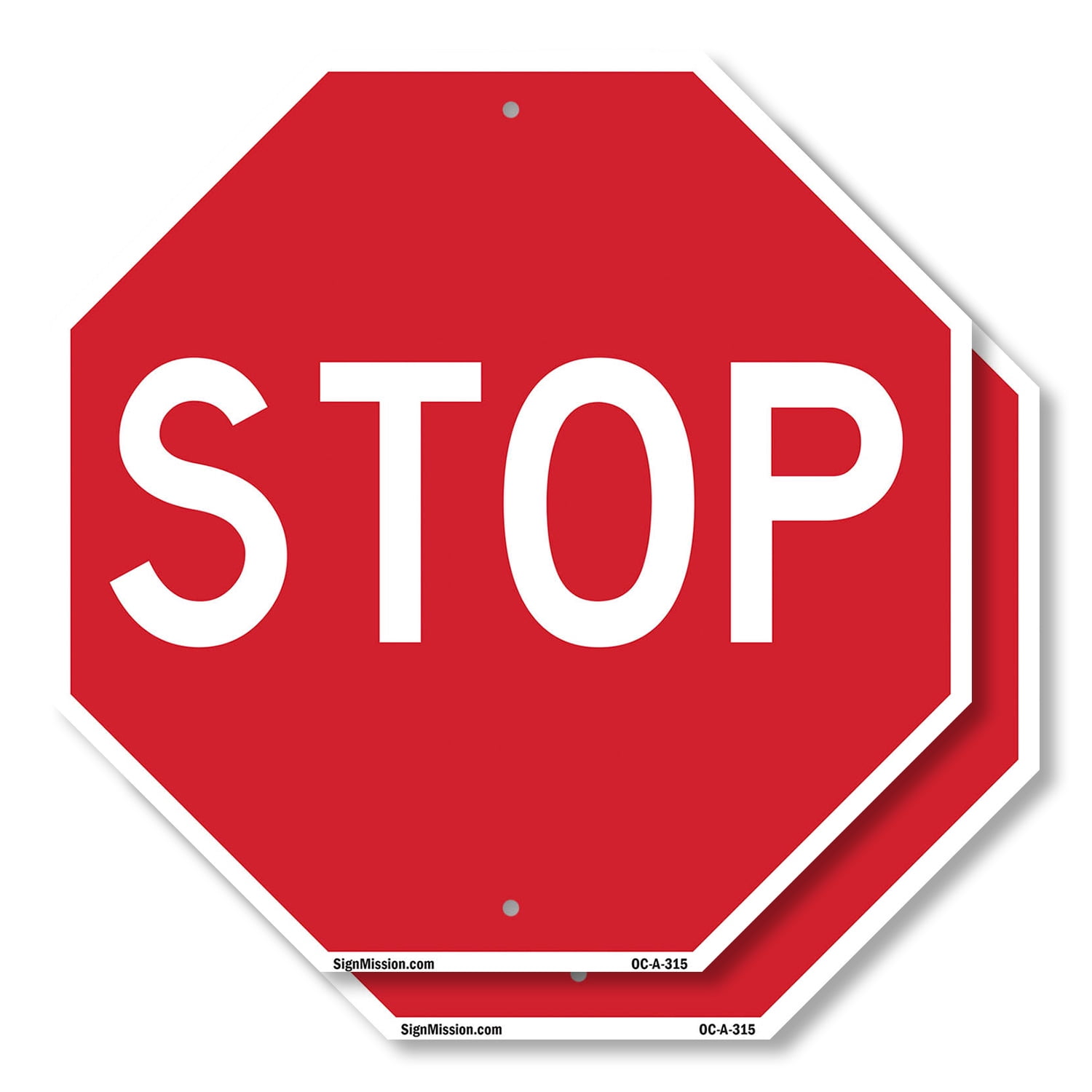 Stop (2 Pack) 18 inch X 18 inch Octagon Plastic Sign Weather Resistant ...