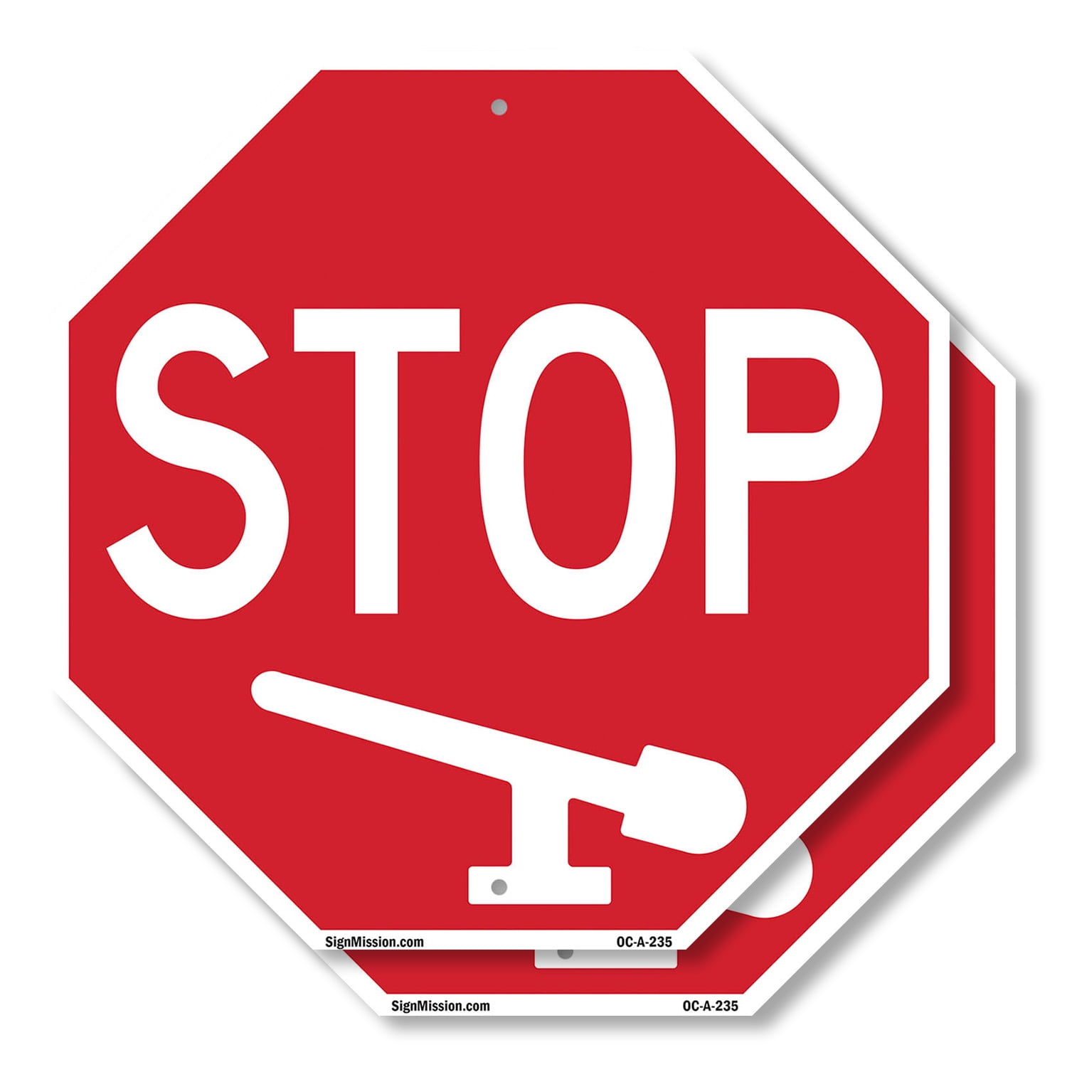 Stop (2 Pack) 18 inch X 18 inch Octagon Plastic Sign Weather Resistant ...