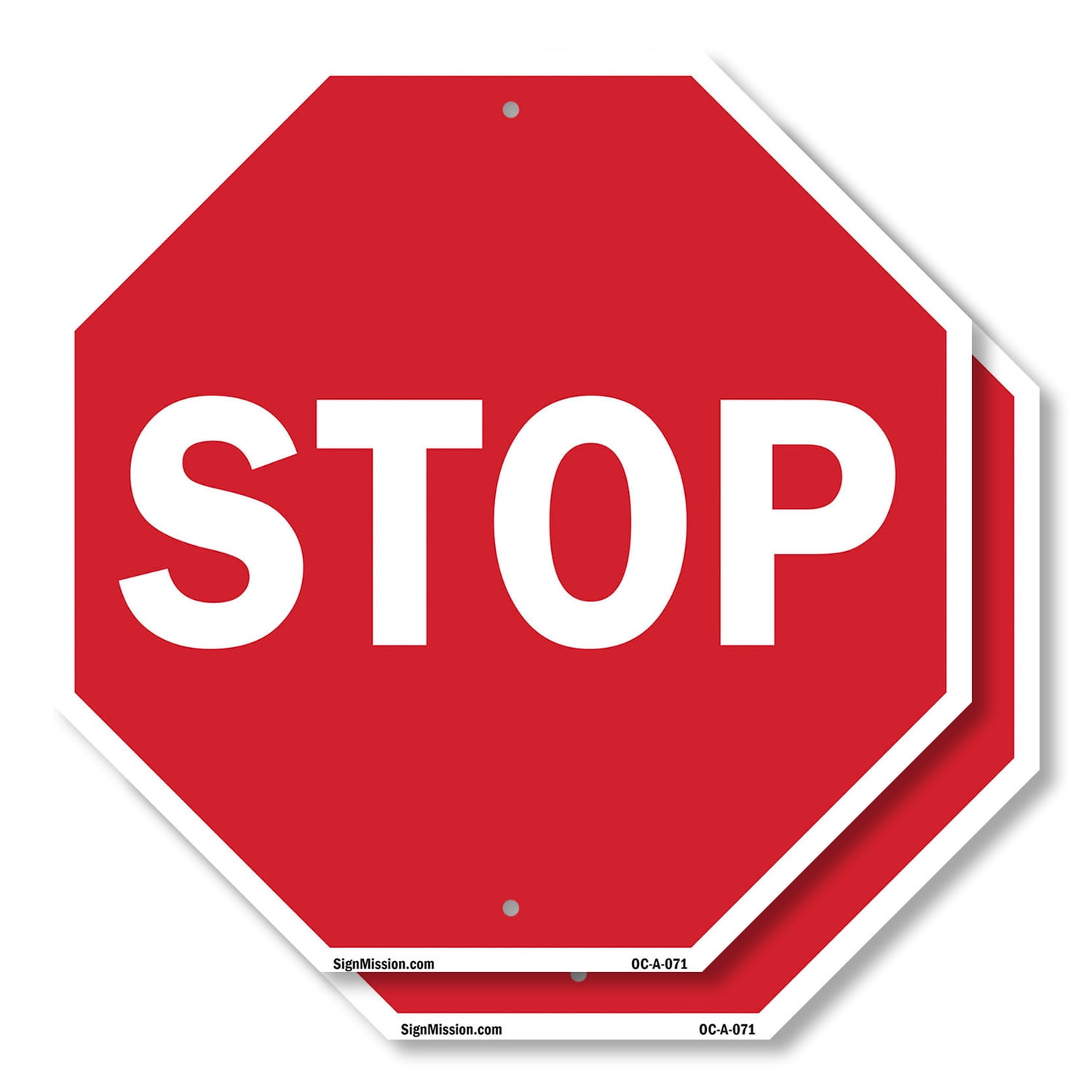 Stop (2 Pack) 6 inch X 6 inch Octagon Plastic Sign Weather Resistant ...