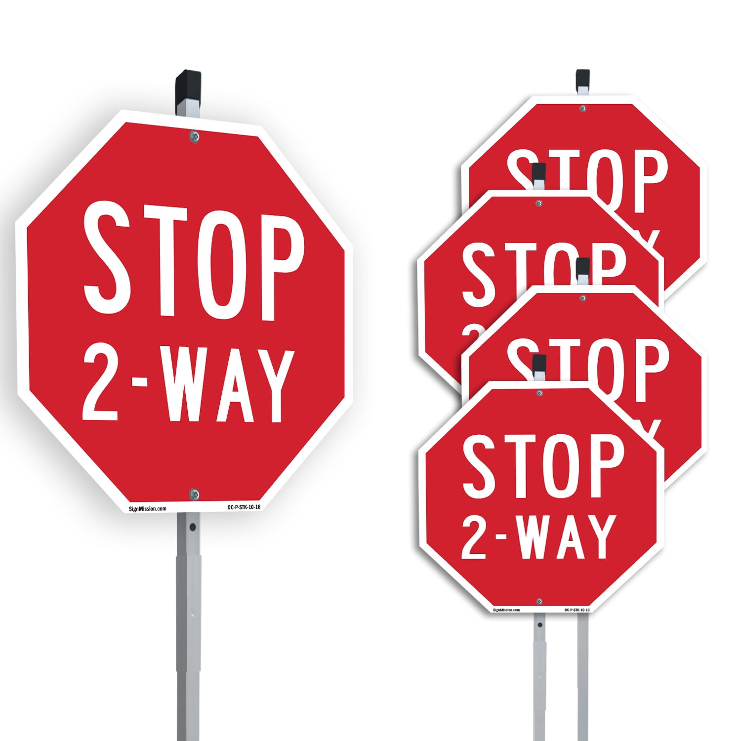 Stop 2-way (5 Pack) 10 inch X 10 inch Octagon Rust Free Aluminum Metal ...