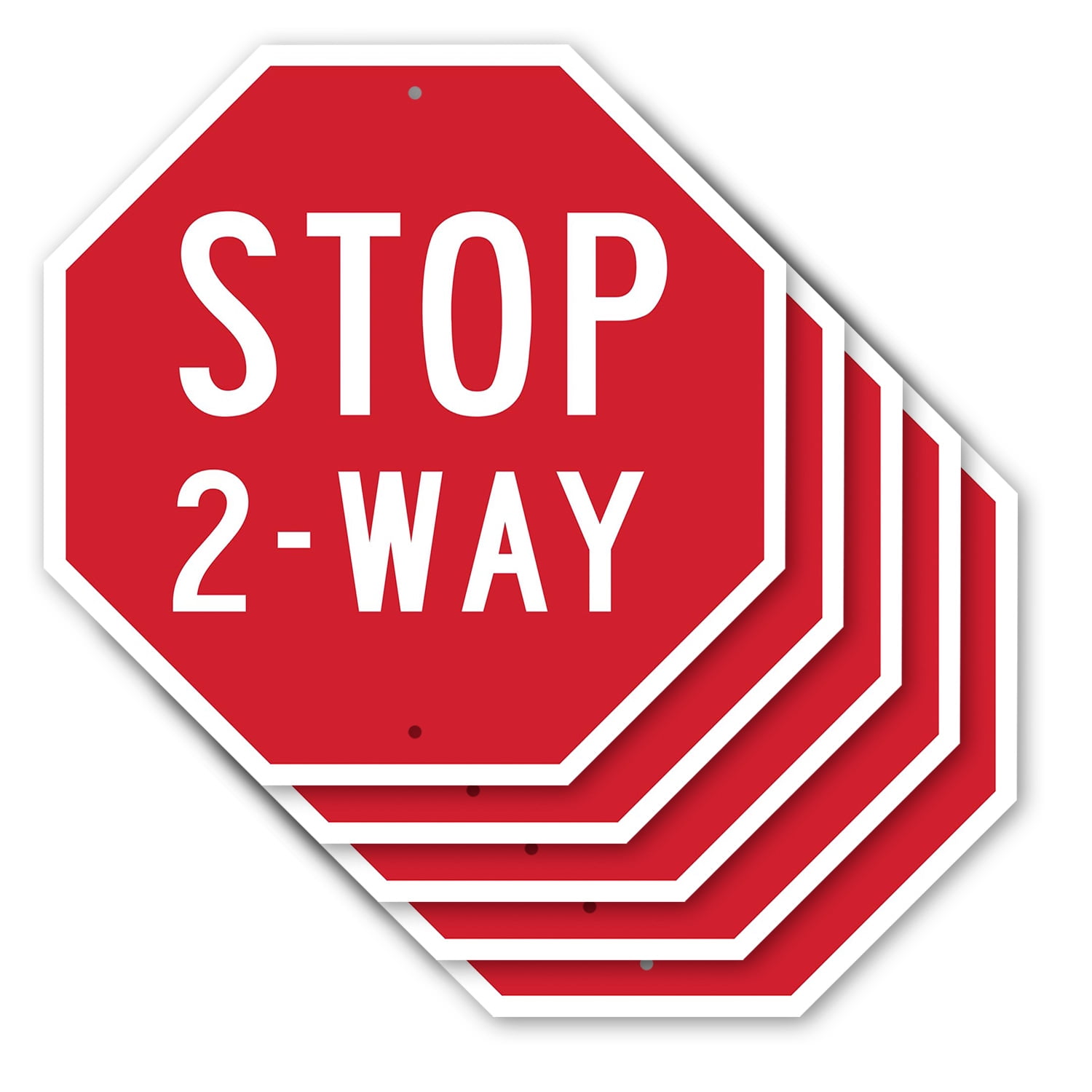 Stop 2-way (5 Pack) 10 inch X 10 inch Octagon Rust Free Aluminum Metal ...