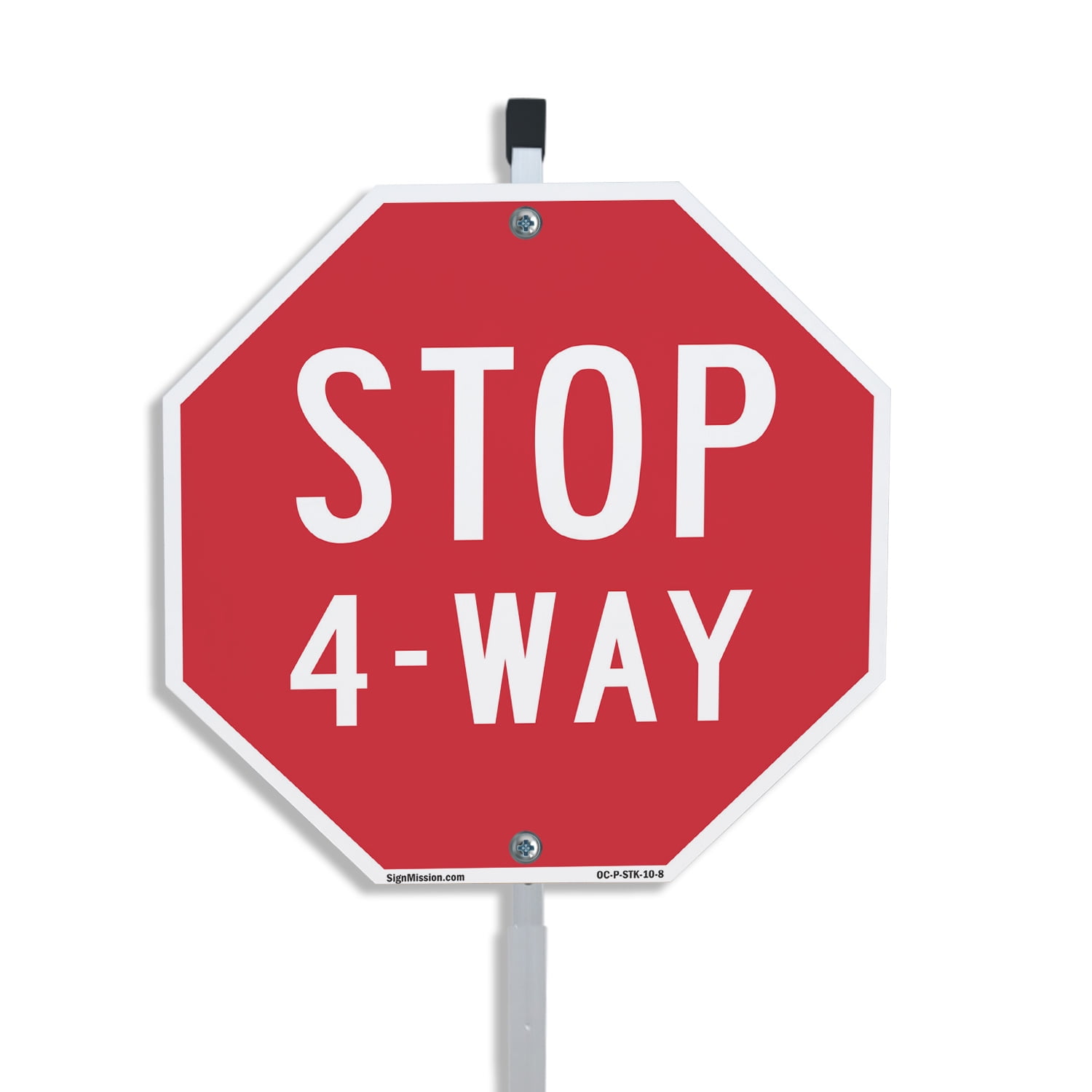 Stop 4-way 10 inch X 10 inch Octagon Plastic Sign with Aluminum ...