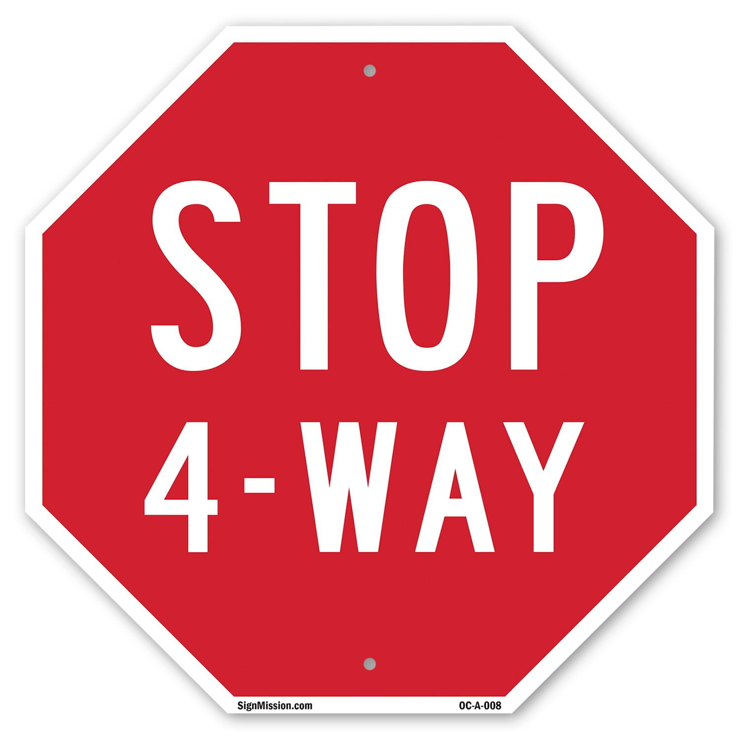 Stop 4-way 18 inch X 18 inch Octagon Plastic Sign Weather Resistant, UV ...