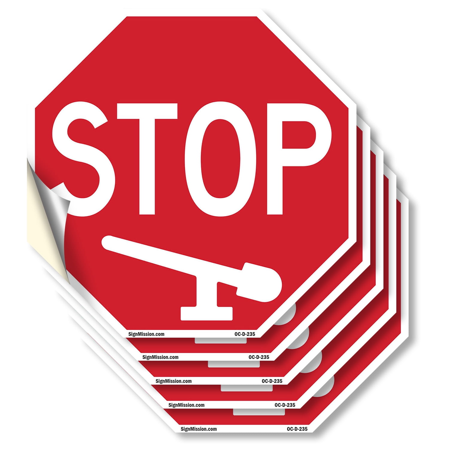 Stop (5 Pack) 4 inch X 4 inch Octagon Vinyl Label Decal Sticker Weather ...