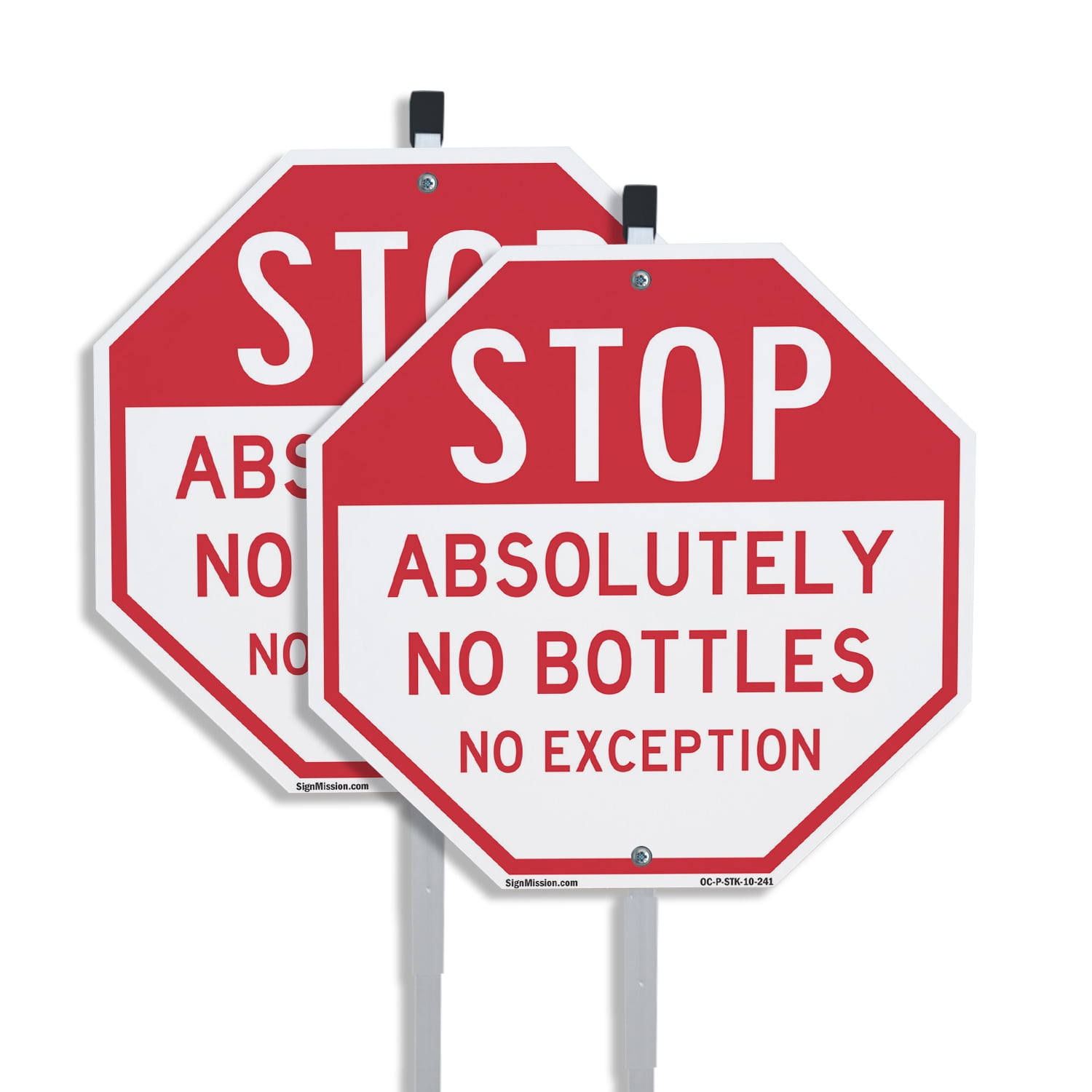 Stop Absolutely No Bottles No Exception (2 Pack) 10 inch X 10 inch ...