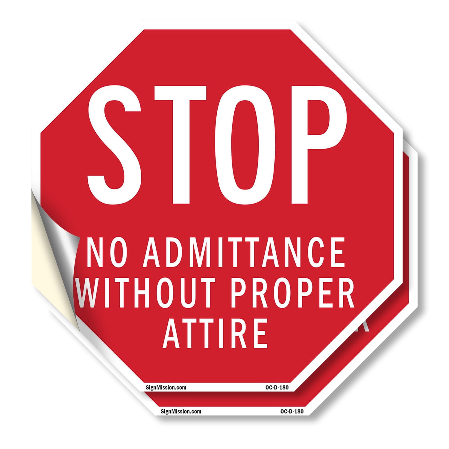 Stop No Admittance Without Proper Attire (2 Pack) 4 inch X 4 inch ...