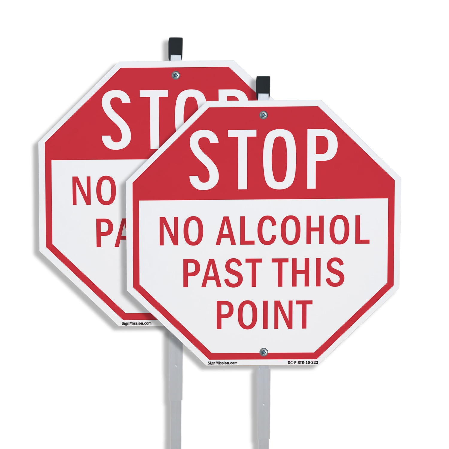 Stop No Alcohol Past This Point (2 Pack) 10 inch X 10 inch Octagon ...