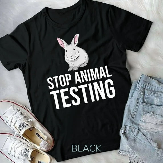Stop Animal Testing Rabbit For Animal Rights Activist Unisex T-Shirt ...