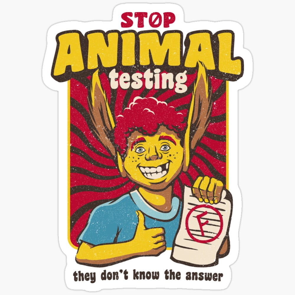 Stop Animal Testing Vintage Back To School Sticker Phone Decal Water ...