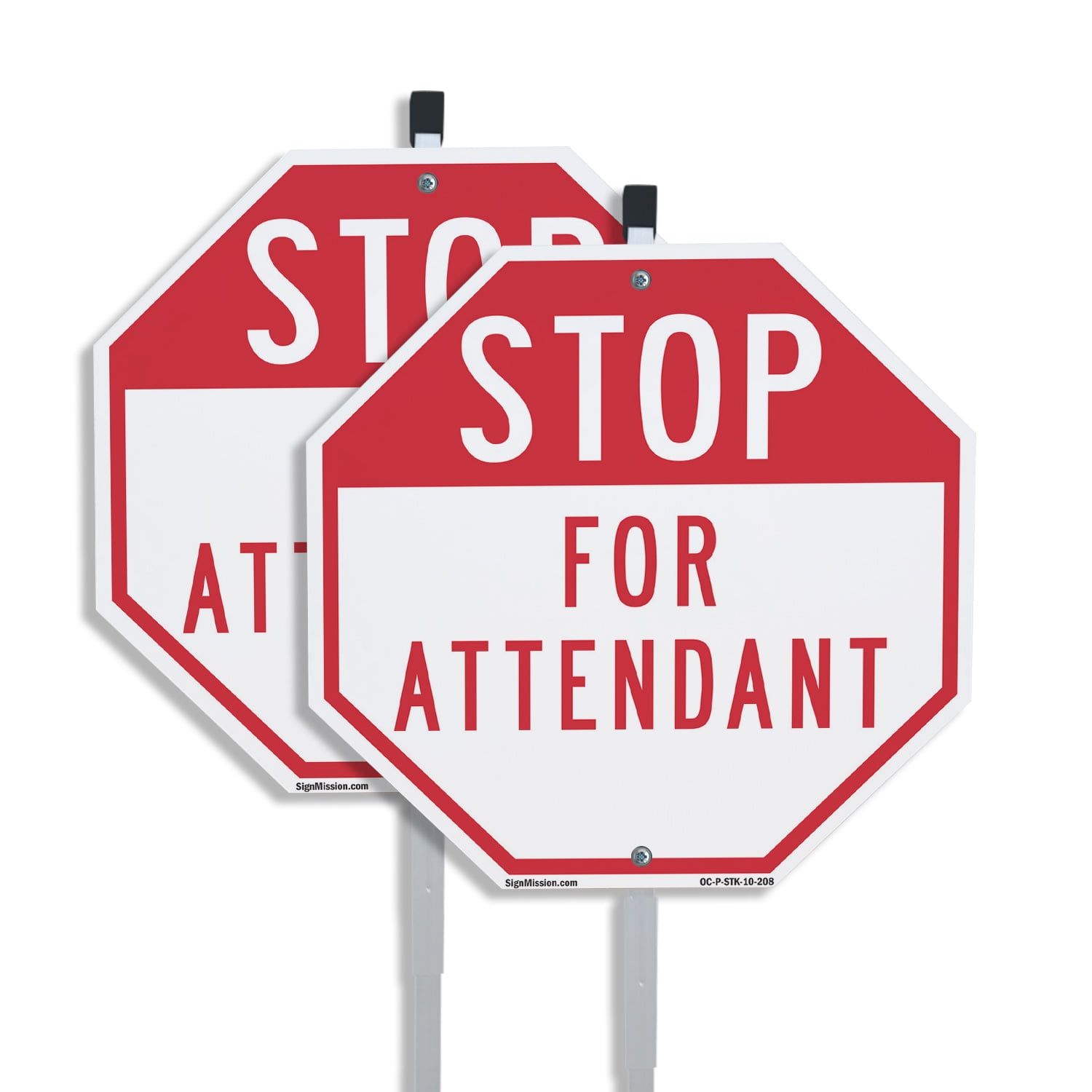 Stop For Attendant (2 Pack) 10 inch X 10 inch Octagon Rust Free ...