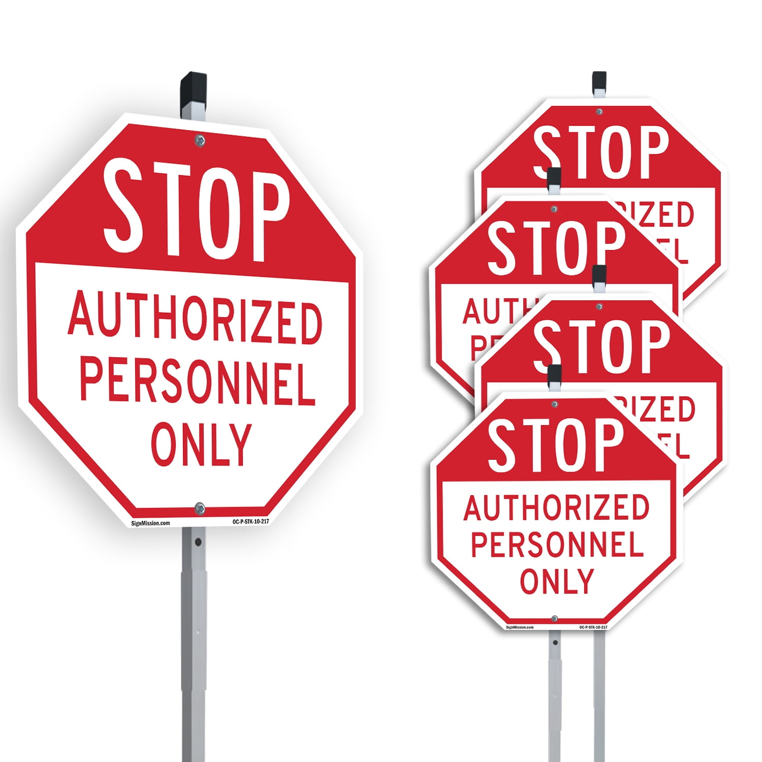 Stop Authorized Personnel Only (5 Pack) 10 inch X 10 inch Octagon ...