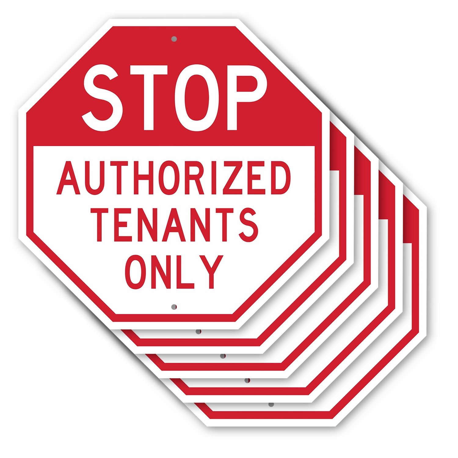 Stop Authorized Tenants Only (5 Pack) 10 inch X 10 inch Octagon Rust ...