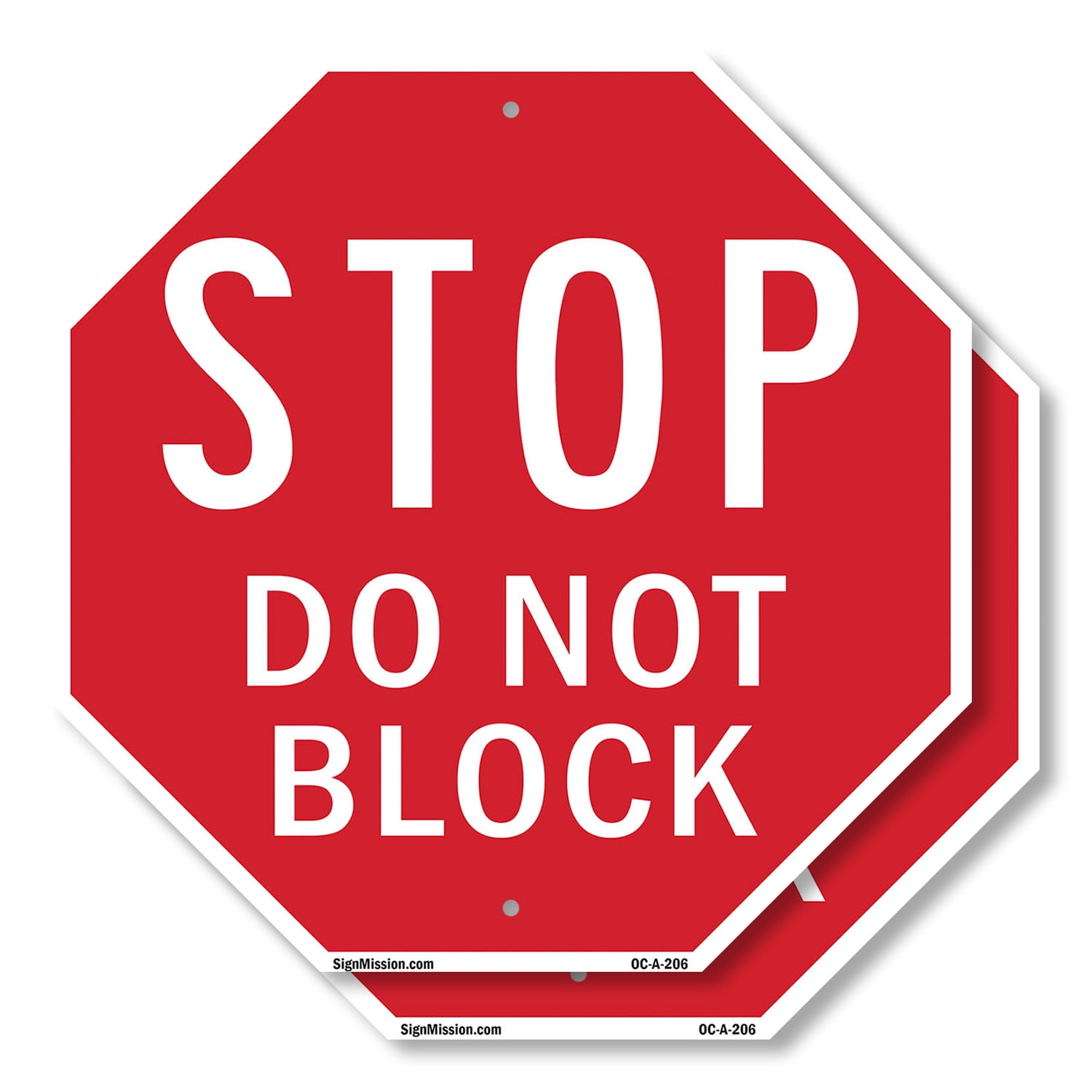 Stop Do Not Block (2 Pack) 18 inch X 18 inch Octagon Plastic Sign ...