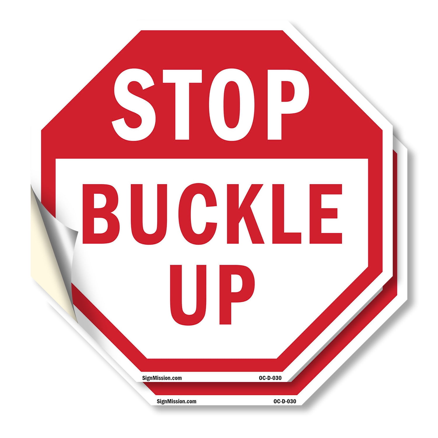 Stop Buckle Up (2 Pack) 10 inch X 10 inch Octagon Vinyl Label Decal ...