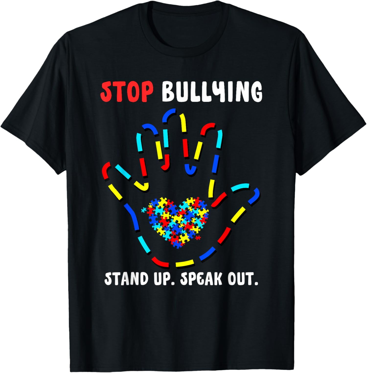 Stop Bullying Stand-Up Speak-Out Anti-Bullying Autism Kids T-Shirt ...