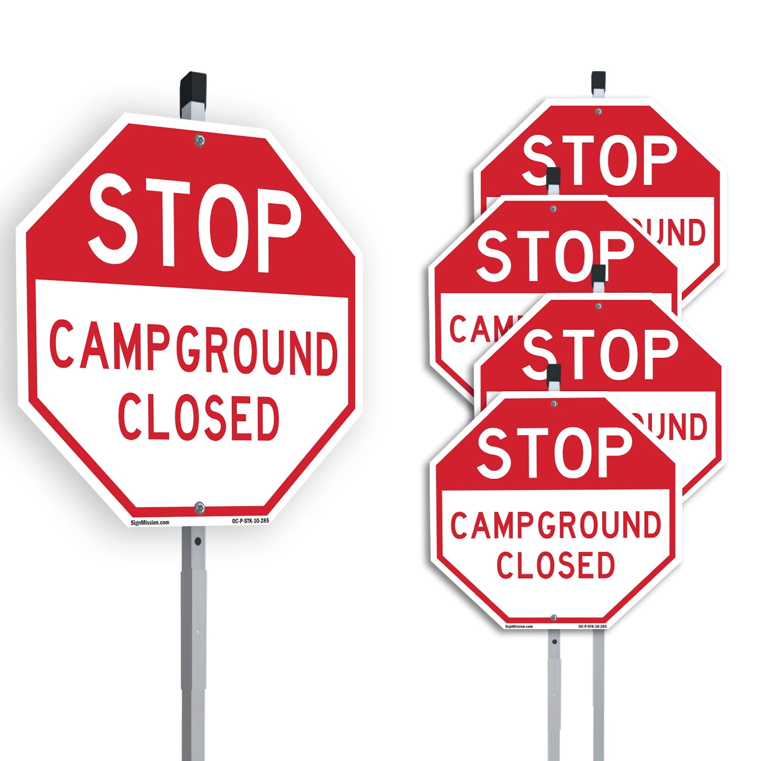 Stop Campground Closed (5 Pack) 10 inch X 10 inch Octagon Plastic Signs ...